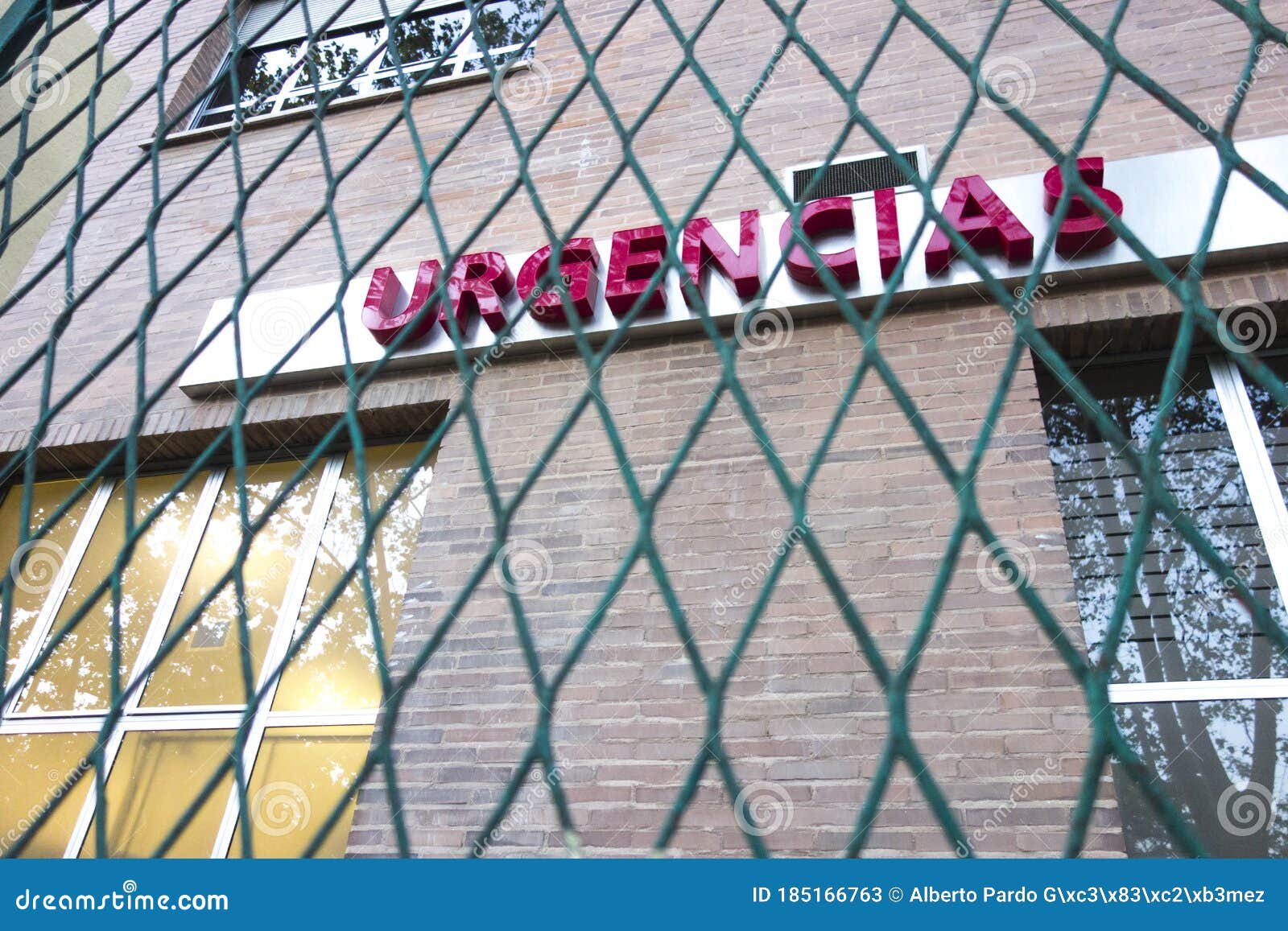 Emergency Door Behind the Hospital Gate Stock Image - Image of arrow ...
