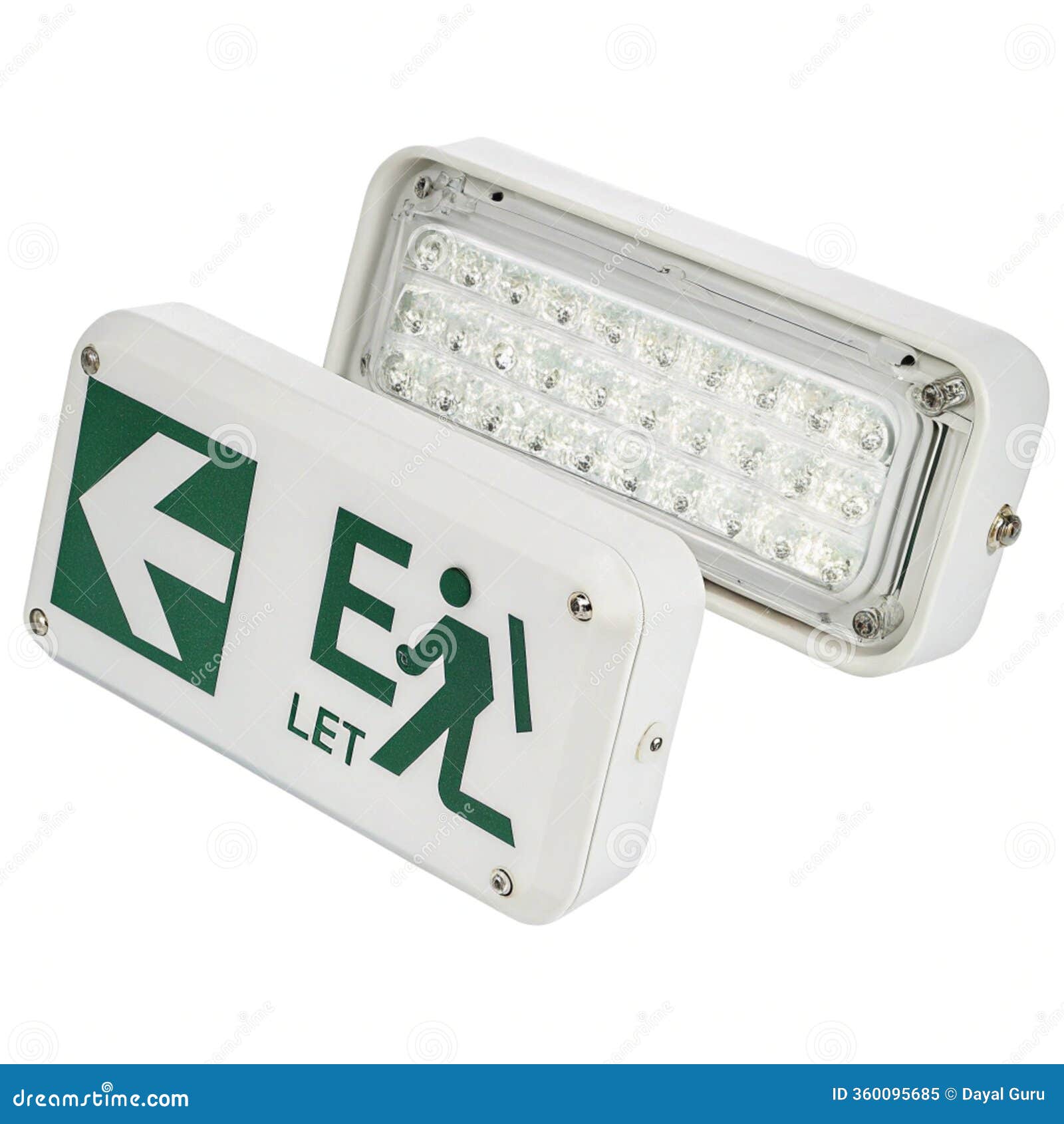 Emergency Escape Light Isolated on White Background Stock Illustration ...