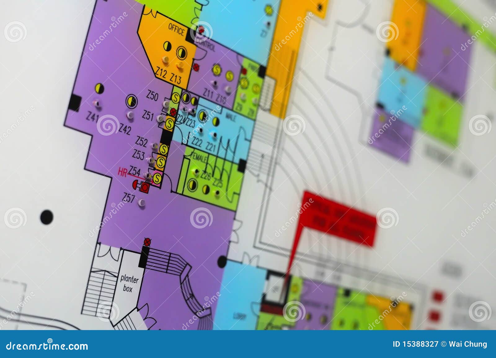 Emergency Escape Plan Text On Top View Color Table Background Royalty ...
