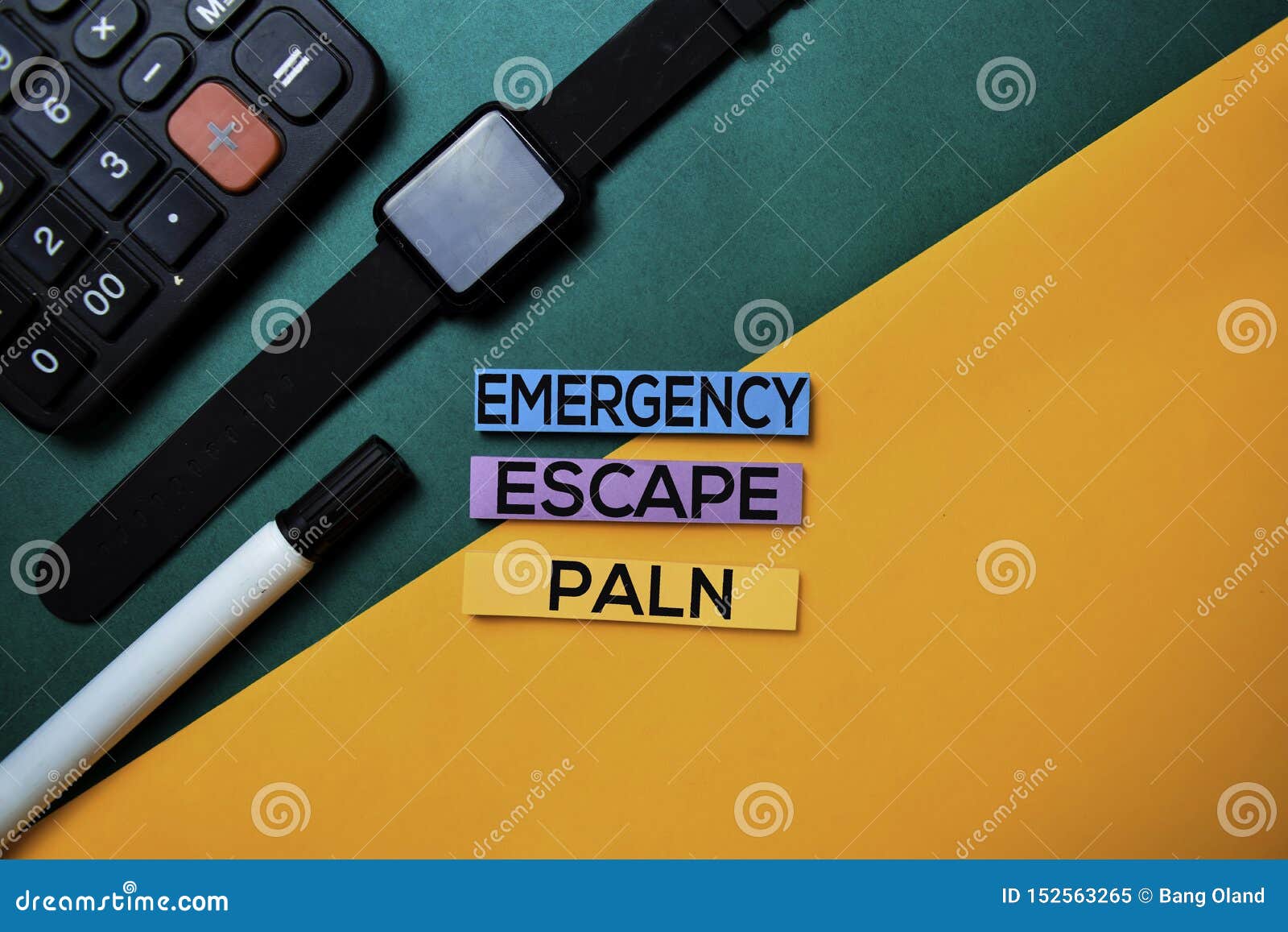 Emergency Escape Plan Text On Top View Color Table Background Royalty ...