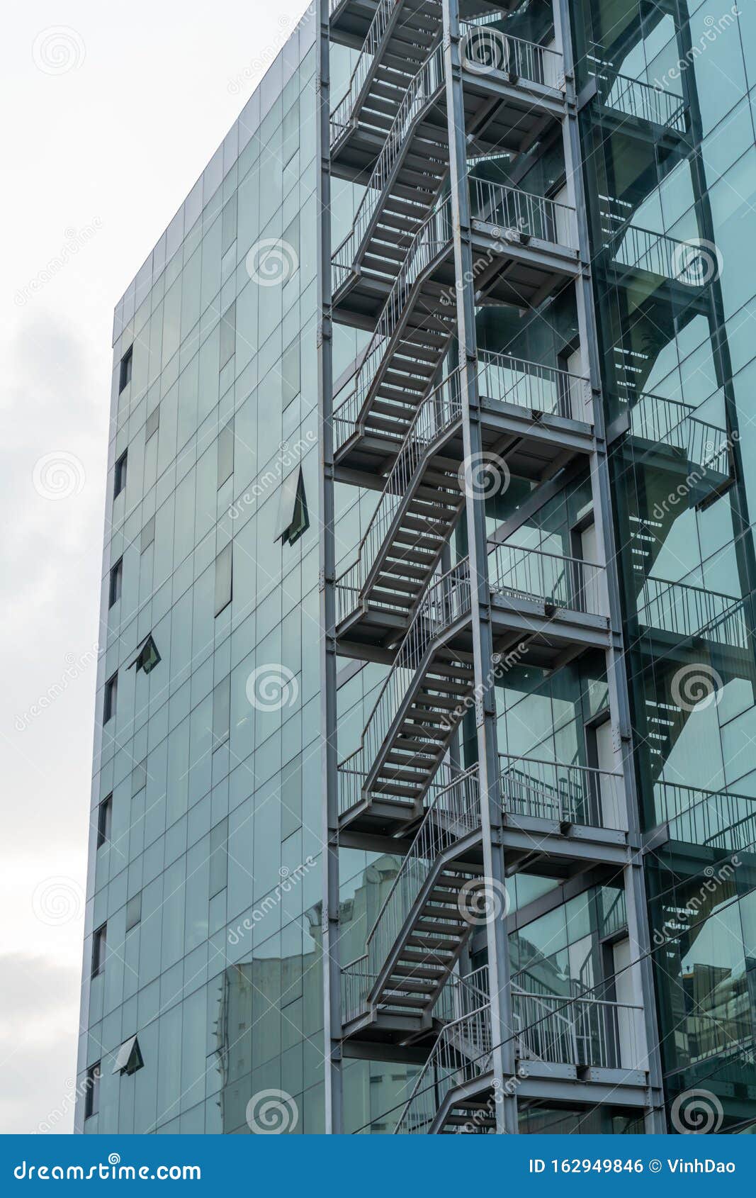 Emergency Escape Walk Stairway Outside of Office Building Stock Photo ...