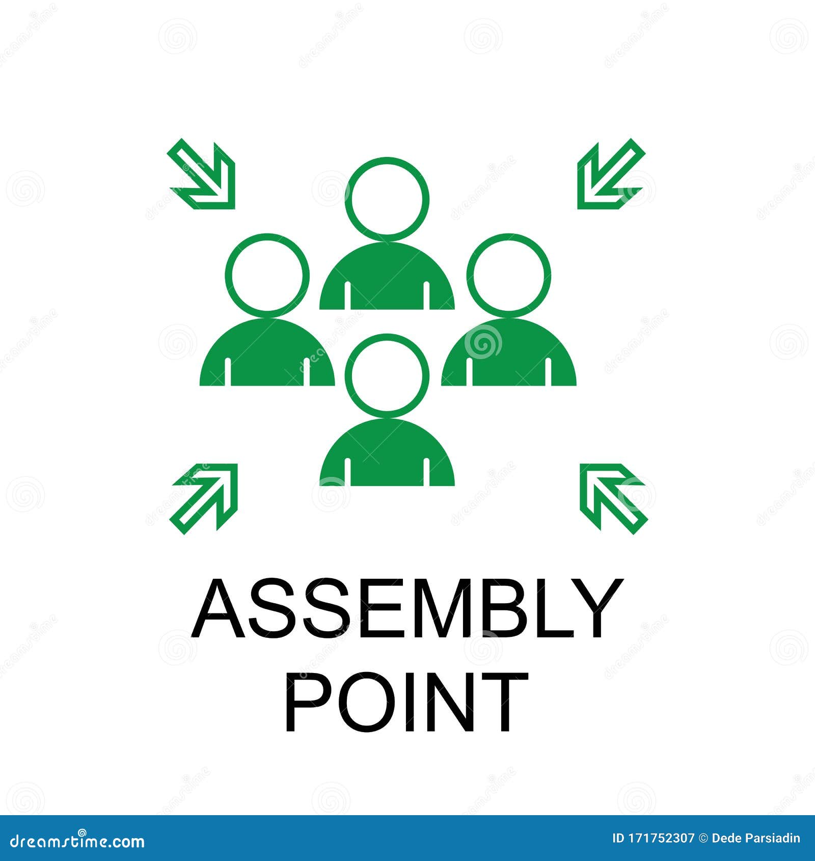 Emergency Evacuation Assembly Point Sign, Gathering Point Signboard ...