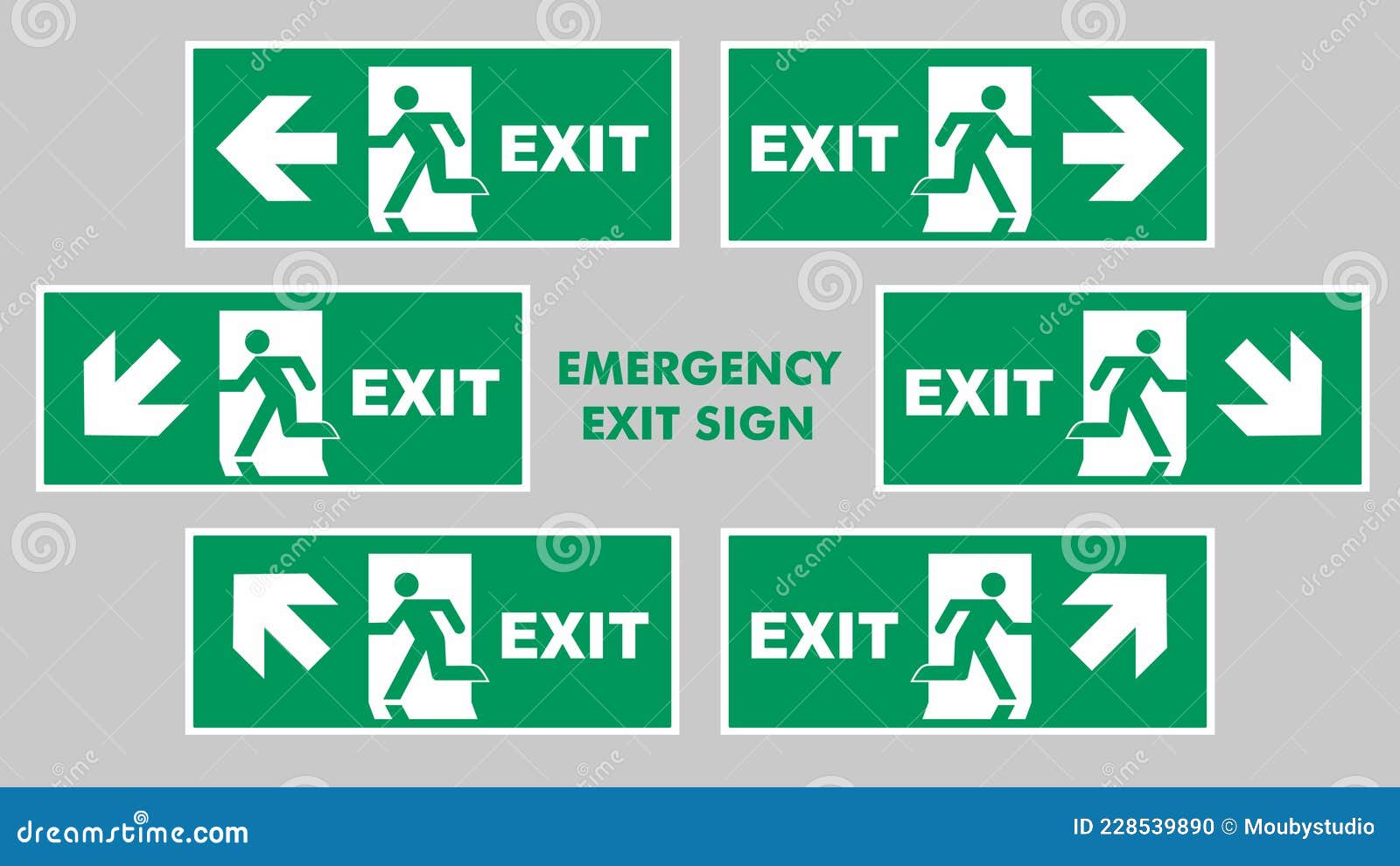 Emergency Evacuation Directions Inside the Building Stock Vector ...