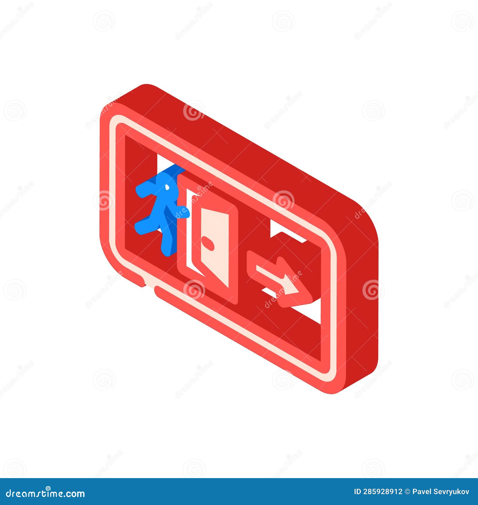 Emergency Exit Alert Isometric Icon Vector Illustration Stock Vector ...