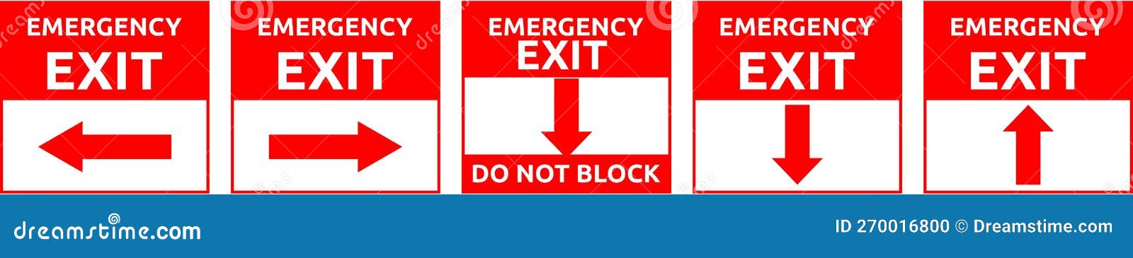Emergency Exit with Arrows Label, Vector Stock Vector - Illustration of ...