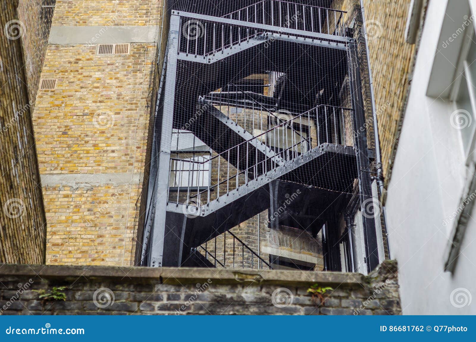 Emergency Exit at the Back of a Residential Building, the Metal Stock ...