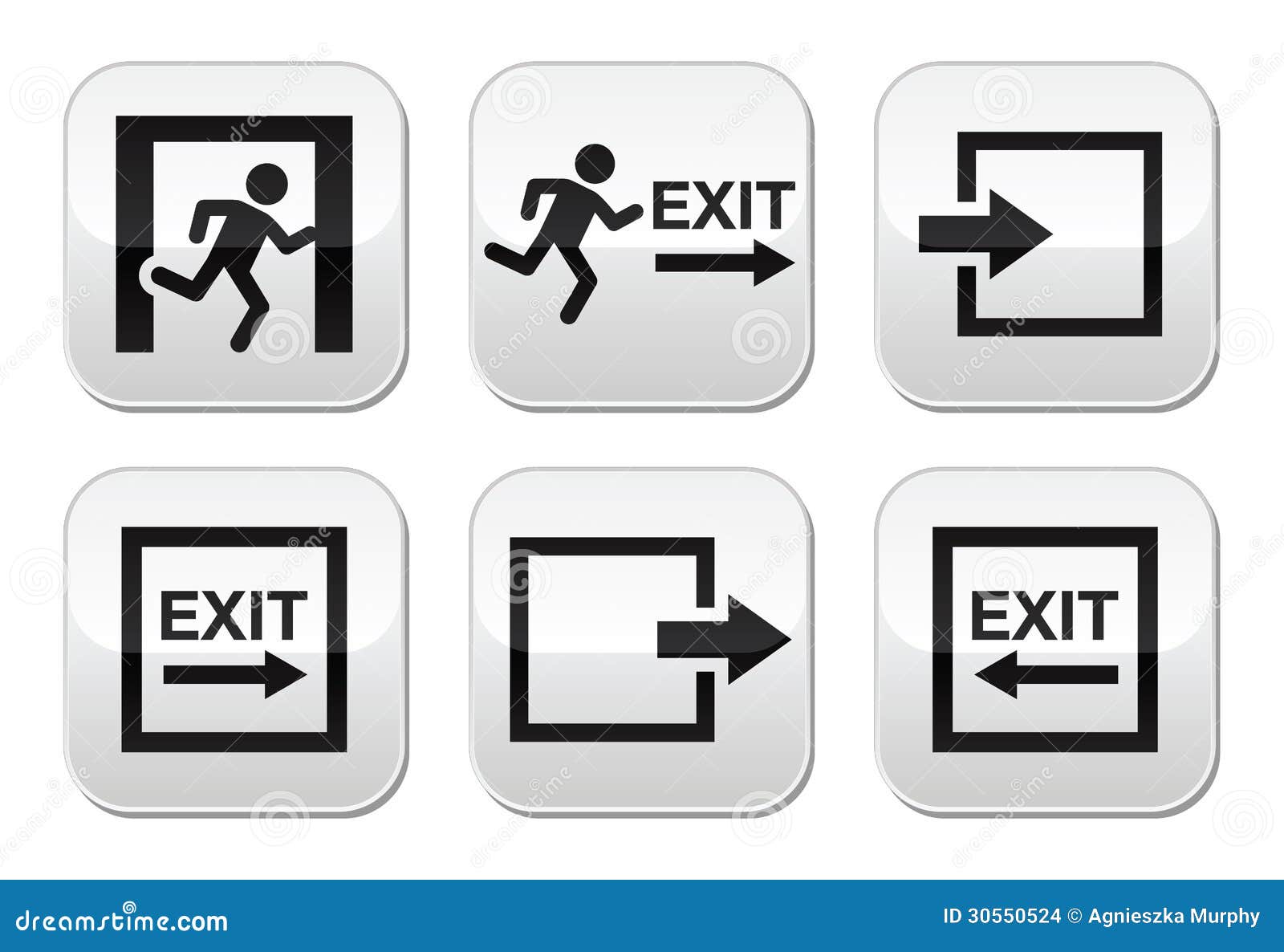 Emergency exit buttons set stock illustration. Illustration of ...