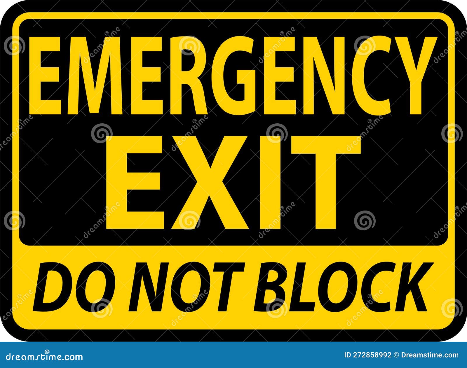 Emergency Exit Do Not Block Sign on White Background Stock Vector ...