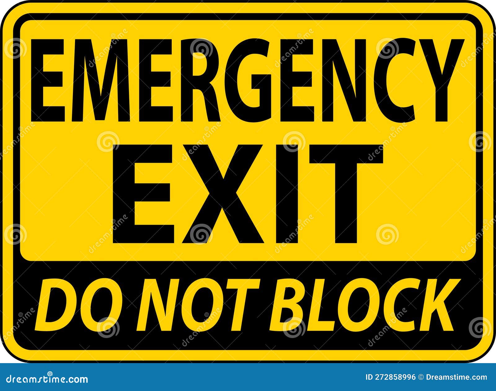 Emergency Exit Do Not Block Sign on White Background Stock Vector ...