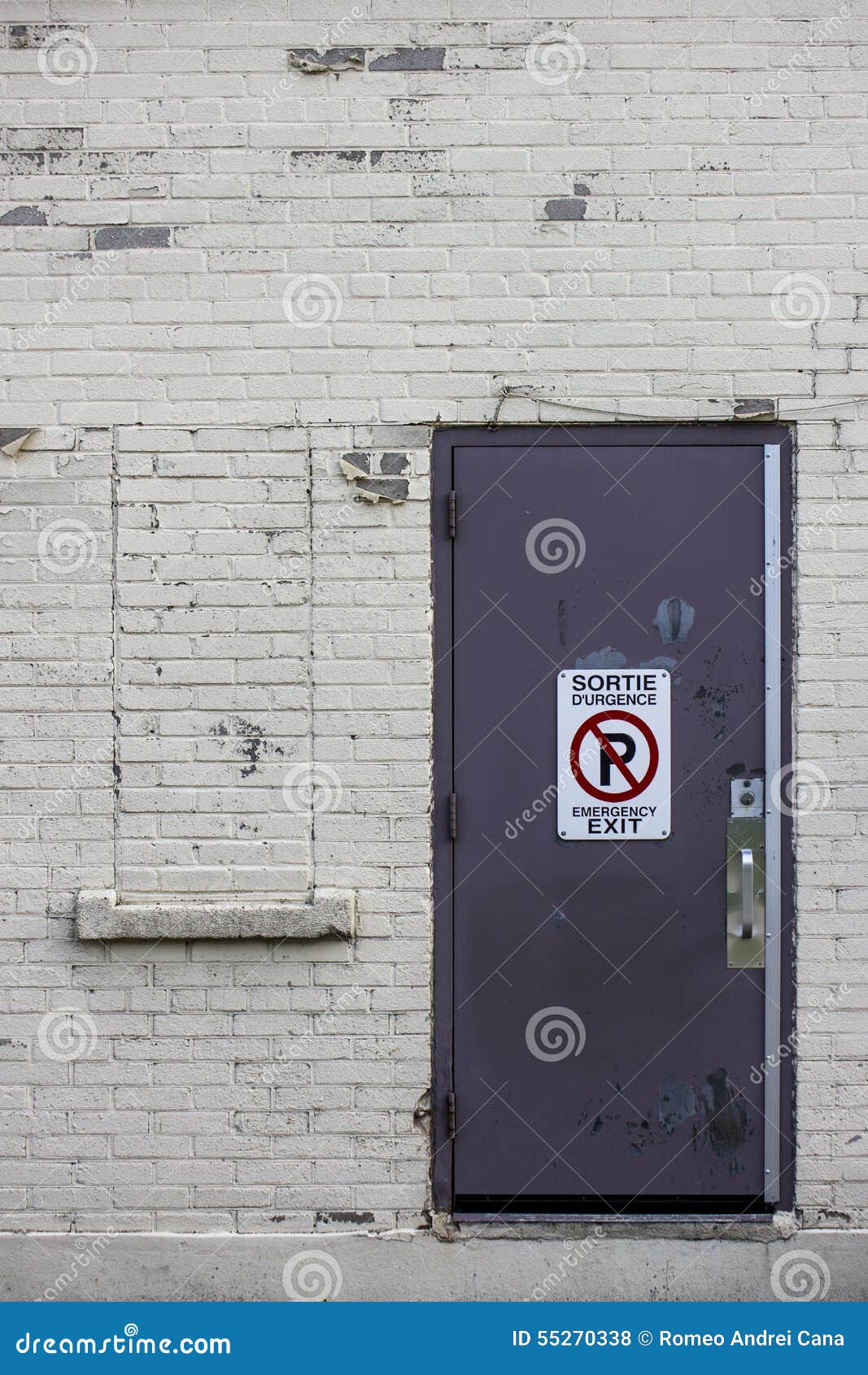 Emergency Exit Door on Alleyway Stock Photo - Image of alley, city ...