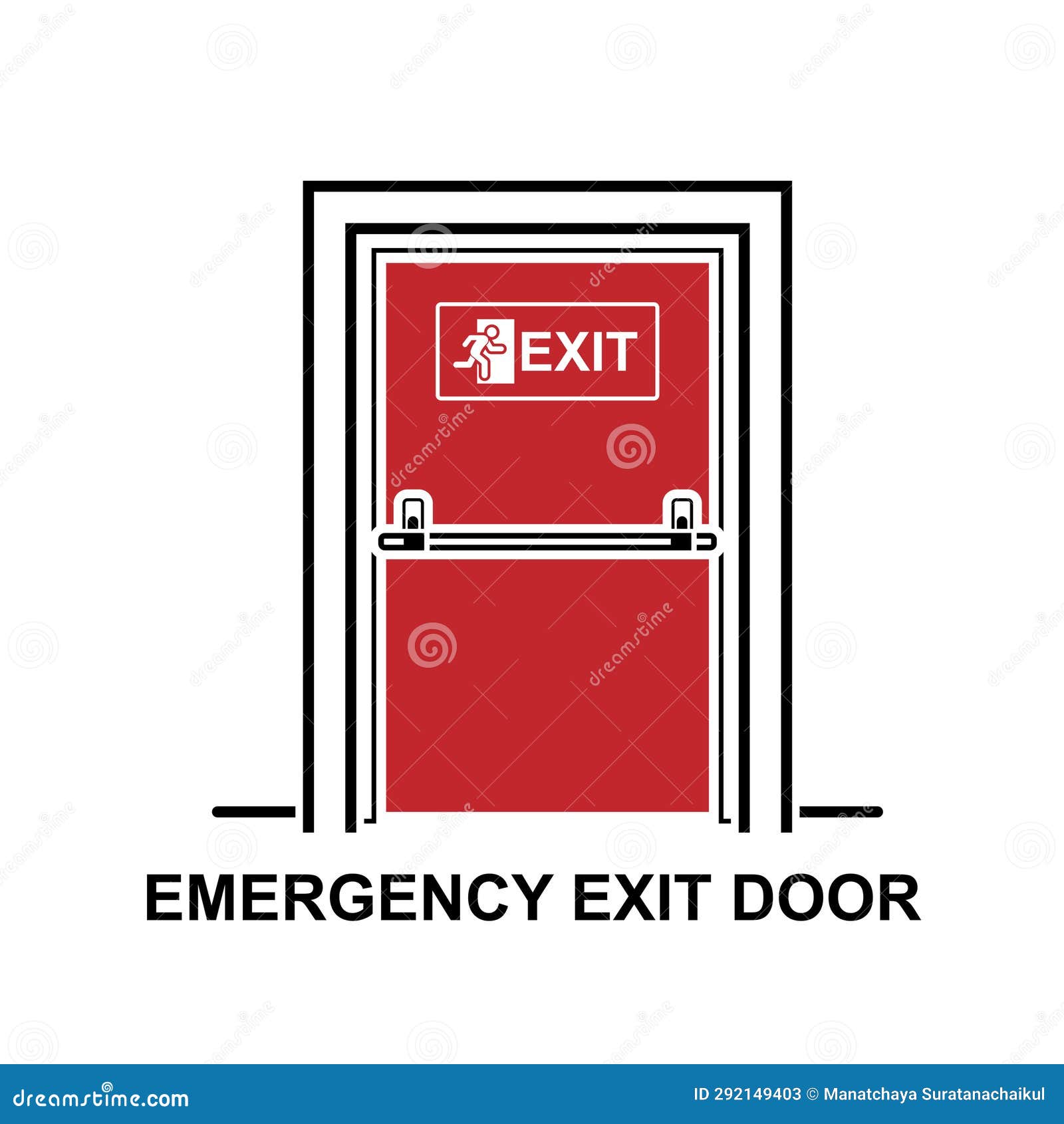 Emergency Exit Door Icon Isolated on Background Stock Illustration ...