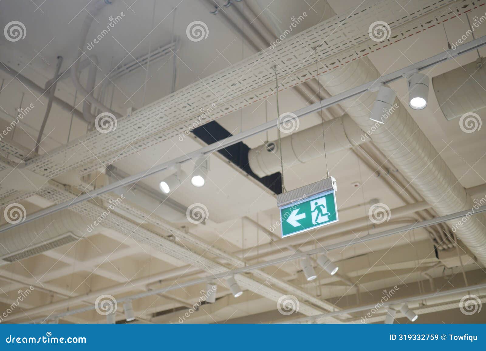 Emergency Exit Door Inside of a Building Stock Image - Image of light ...