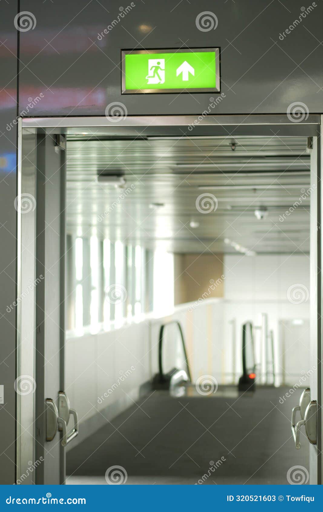 Emergency Exit Door Inside of a Building at Airport Stock Image - Image ...