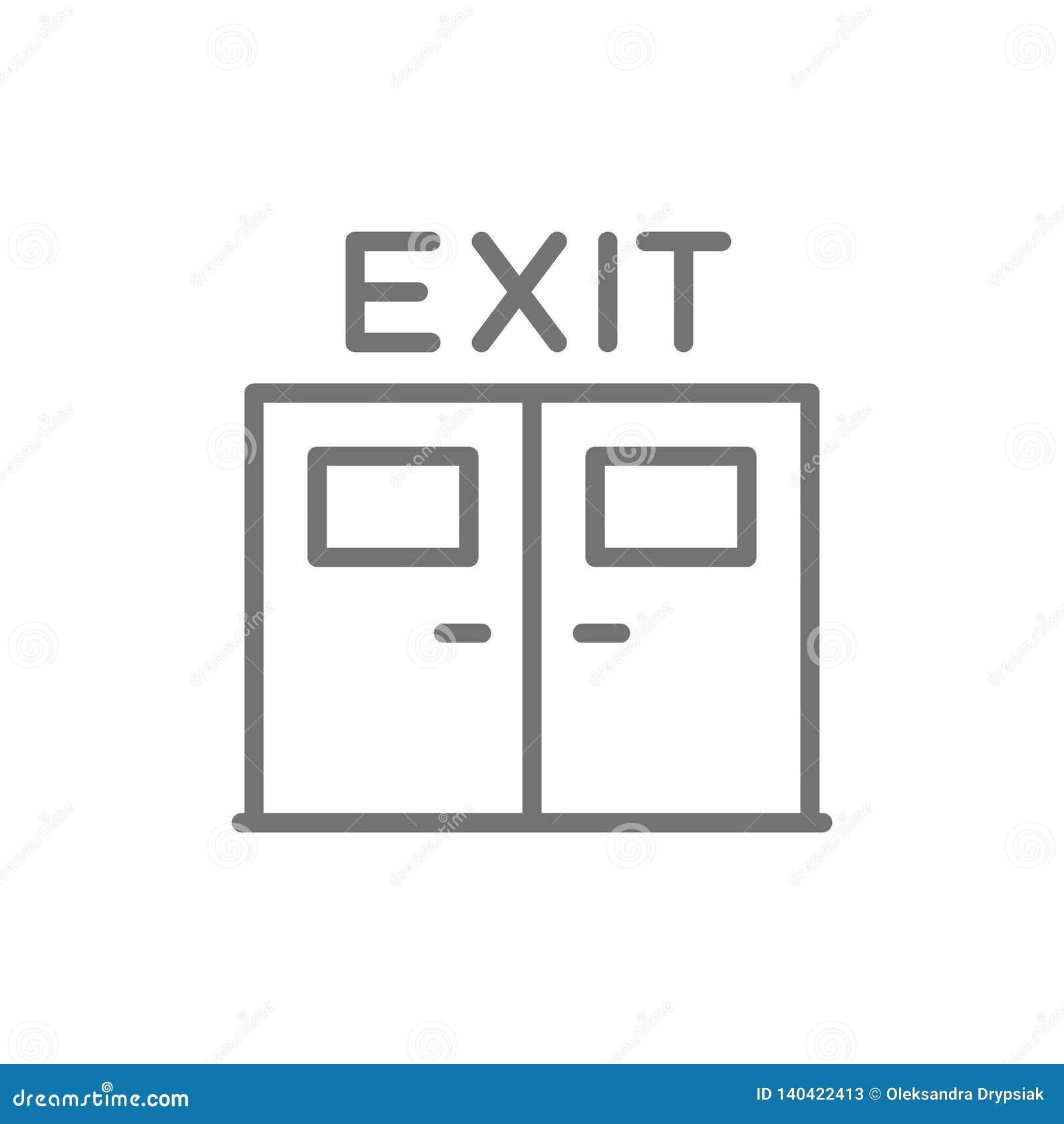 Emergency Exit Door Line Icon. Stock Vector - Illustration of ...