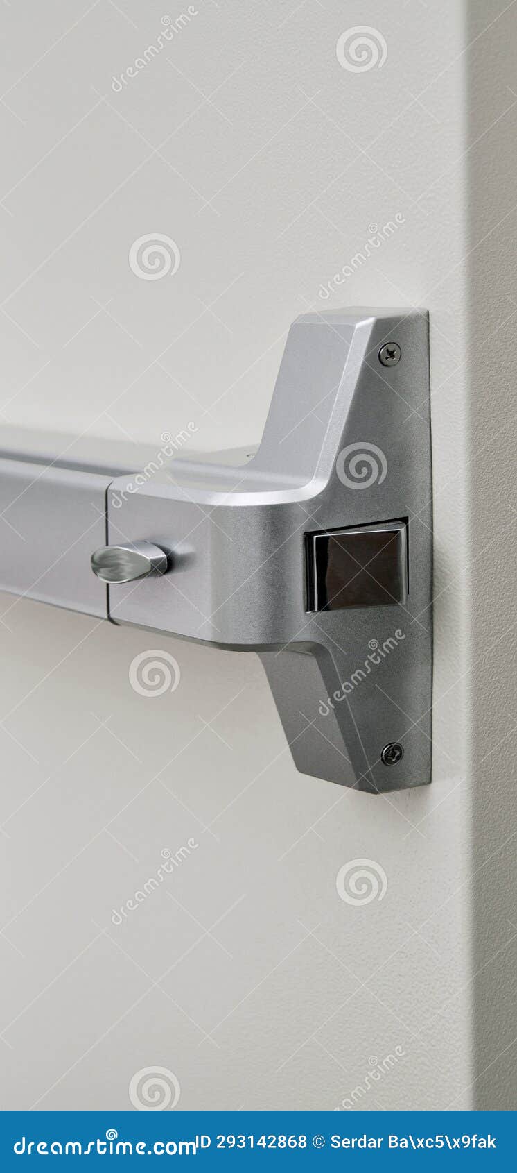 Emergency Exit Door. Push Bar and Rail for Panic Exit Stock Photo ...