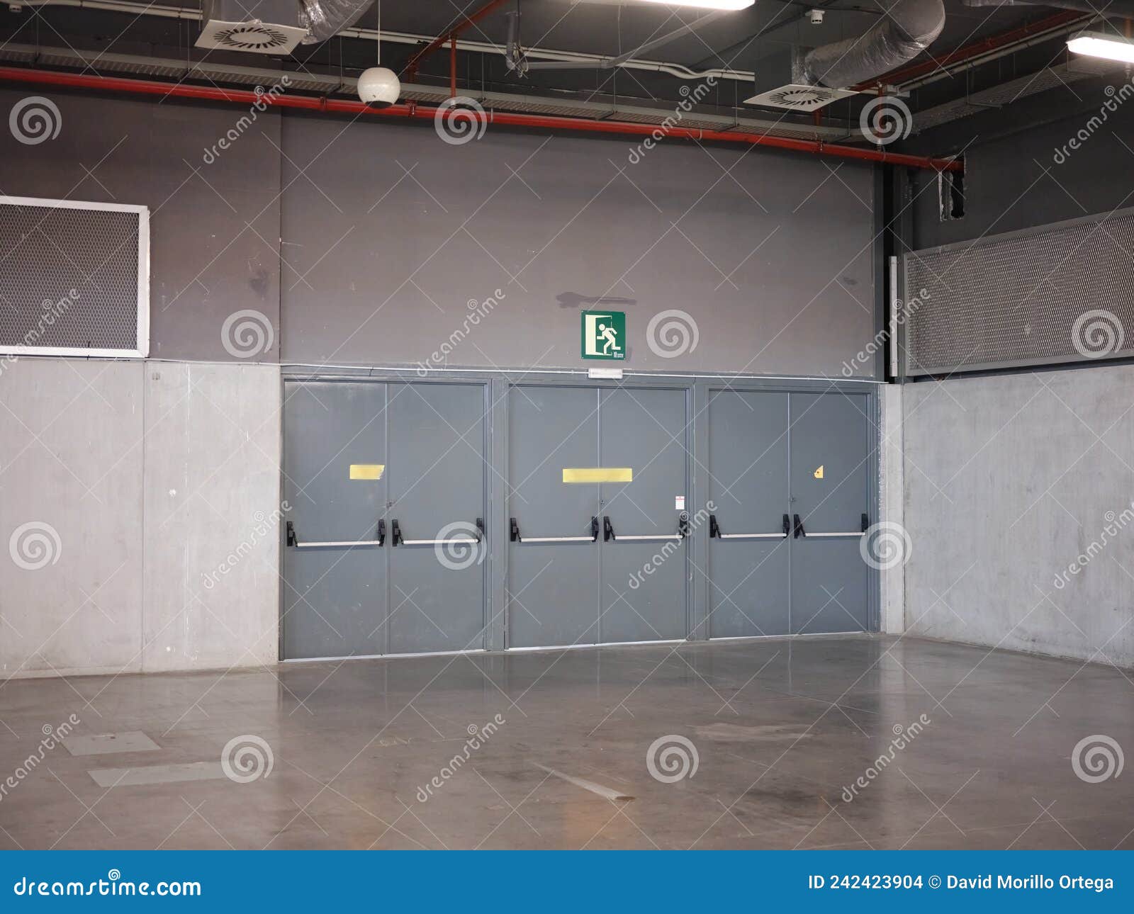 Emergency Exit Doors of a Car Parking Space Stock Photo - Image of ...