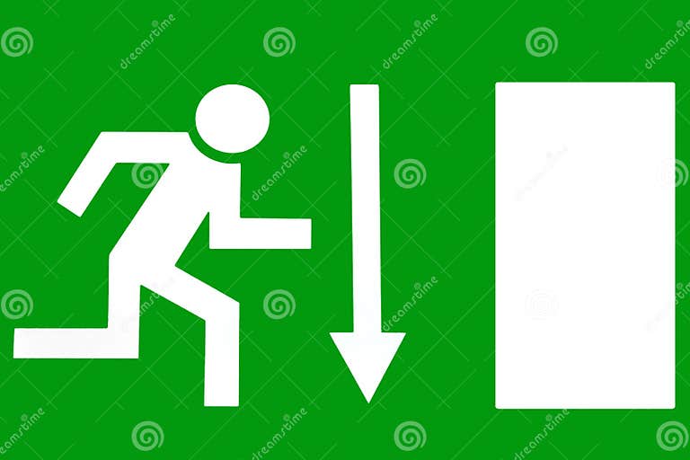 Emergency Exit - Escape Route Stock Illustration - Illustration of sign ...