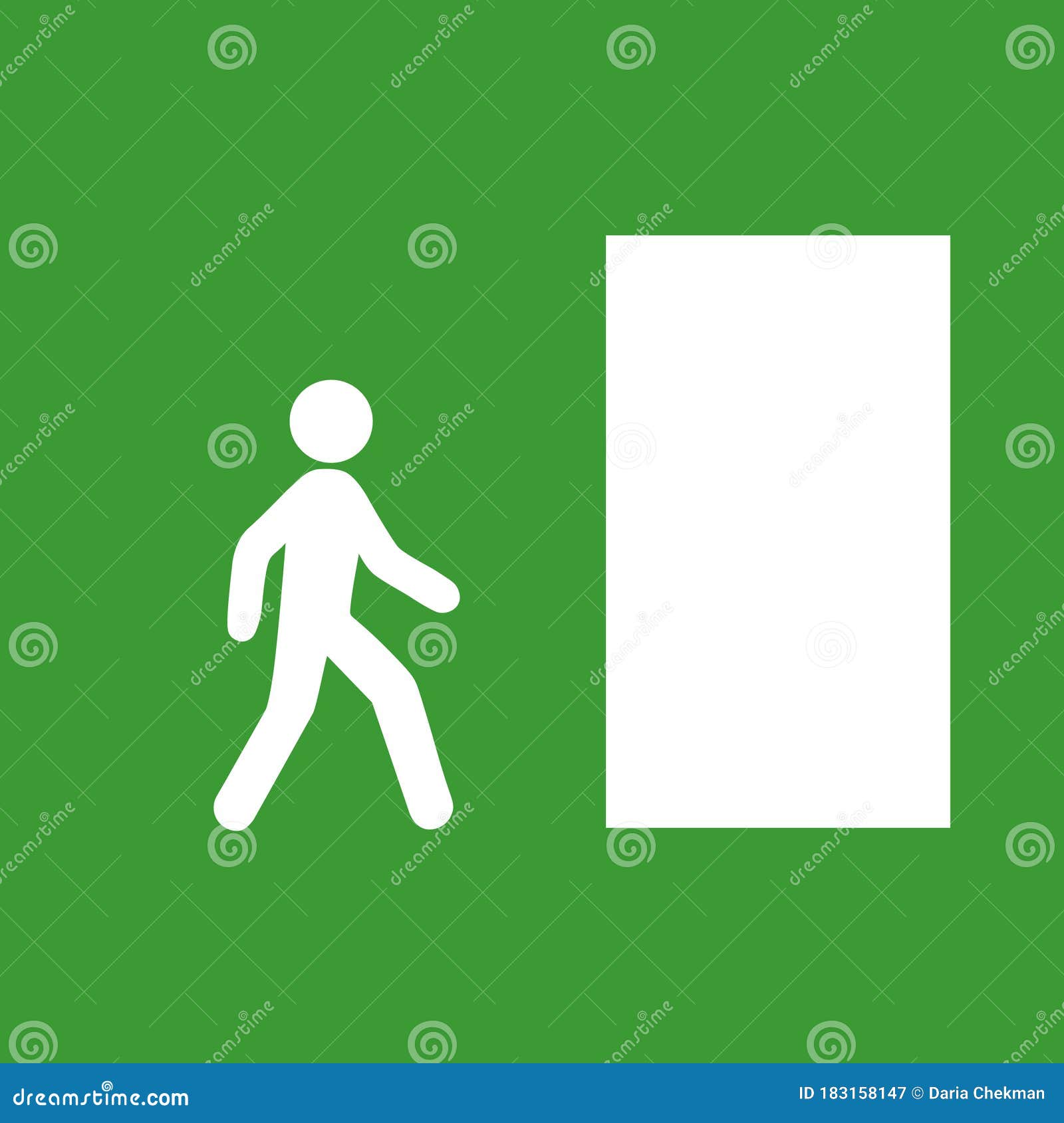 Emergency Exit, Escape Route Sign. Vector Illustration. Stock Vector ...