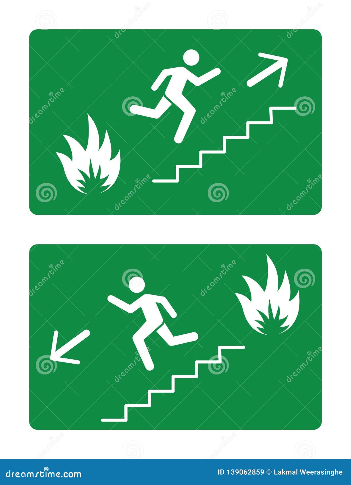 Emergency Exit in Fire stock vector. Illustration of safe - 139062859