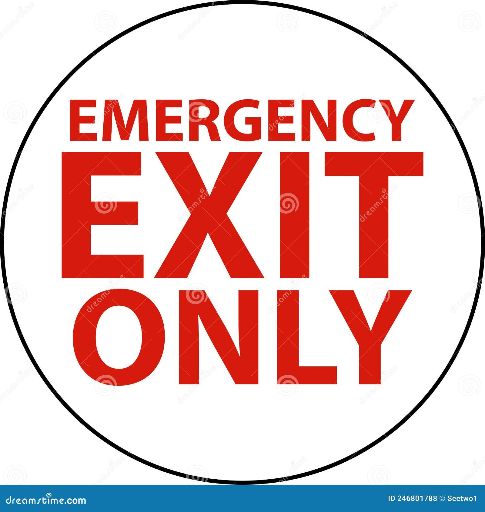 Emergency Exit only Floor Sign on White Background Stock Vector ...
