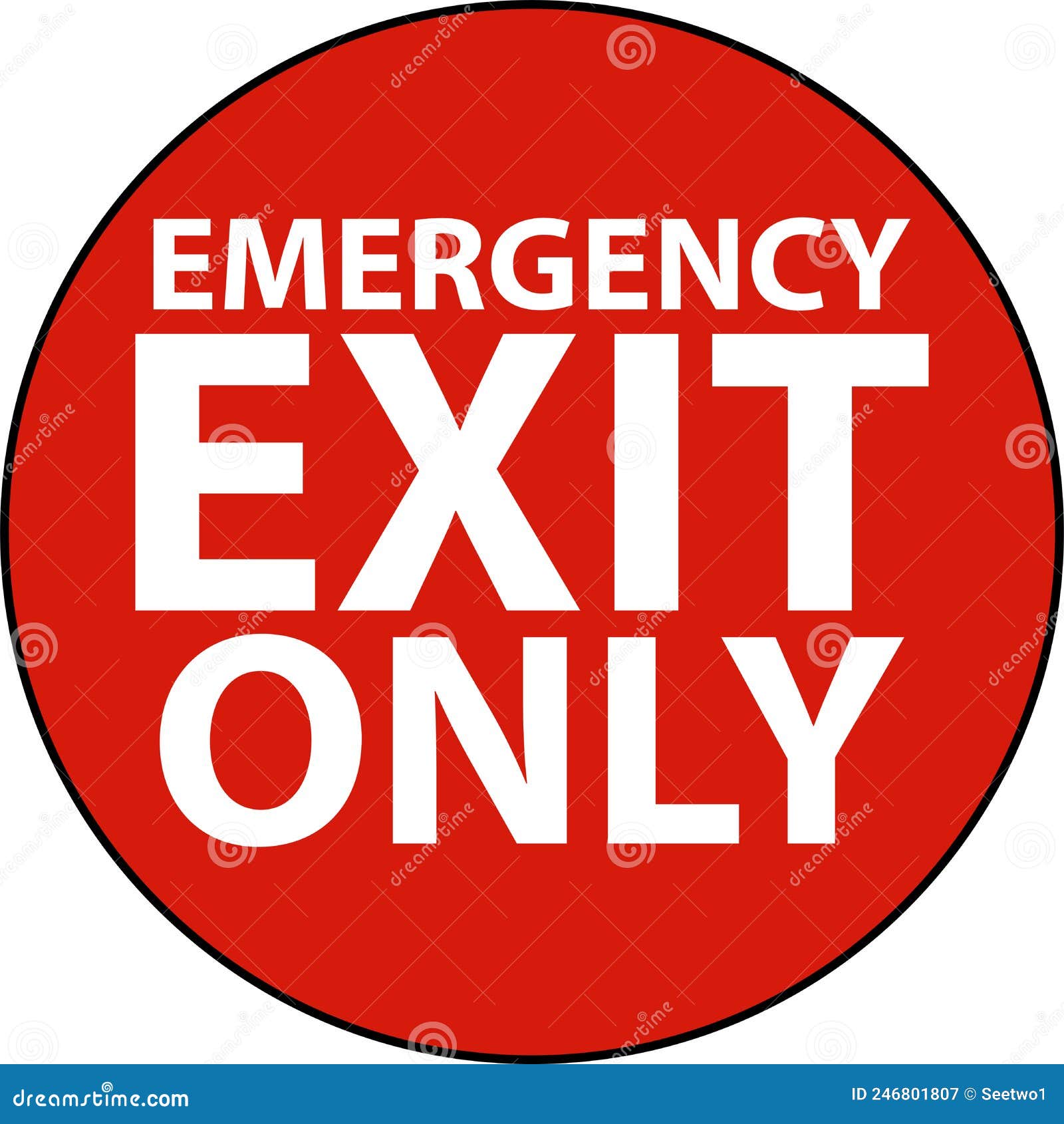 Emergency Exit only Floor Sign on White Background Stock Vector ...