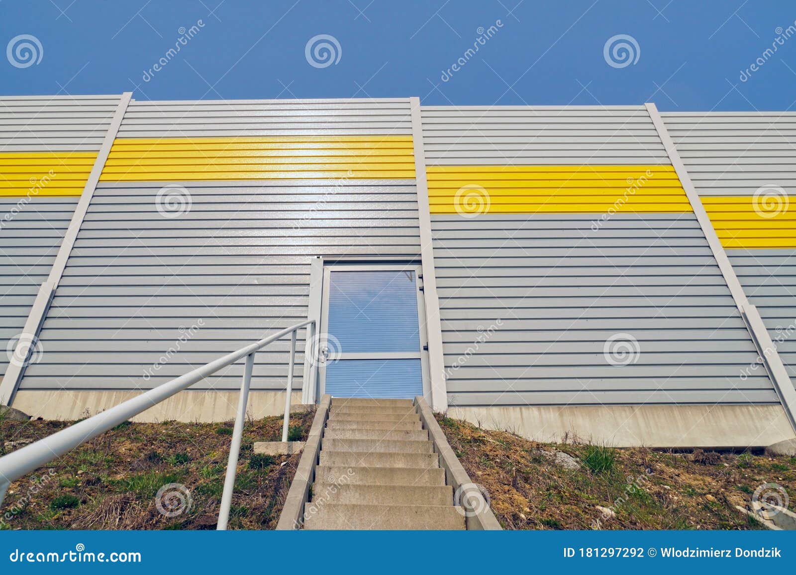 Emergency Exit From The Highway. Soundproof Barriers Stock Photography ...