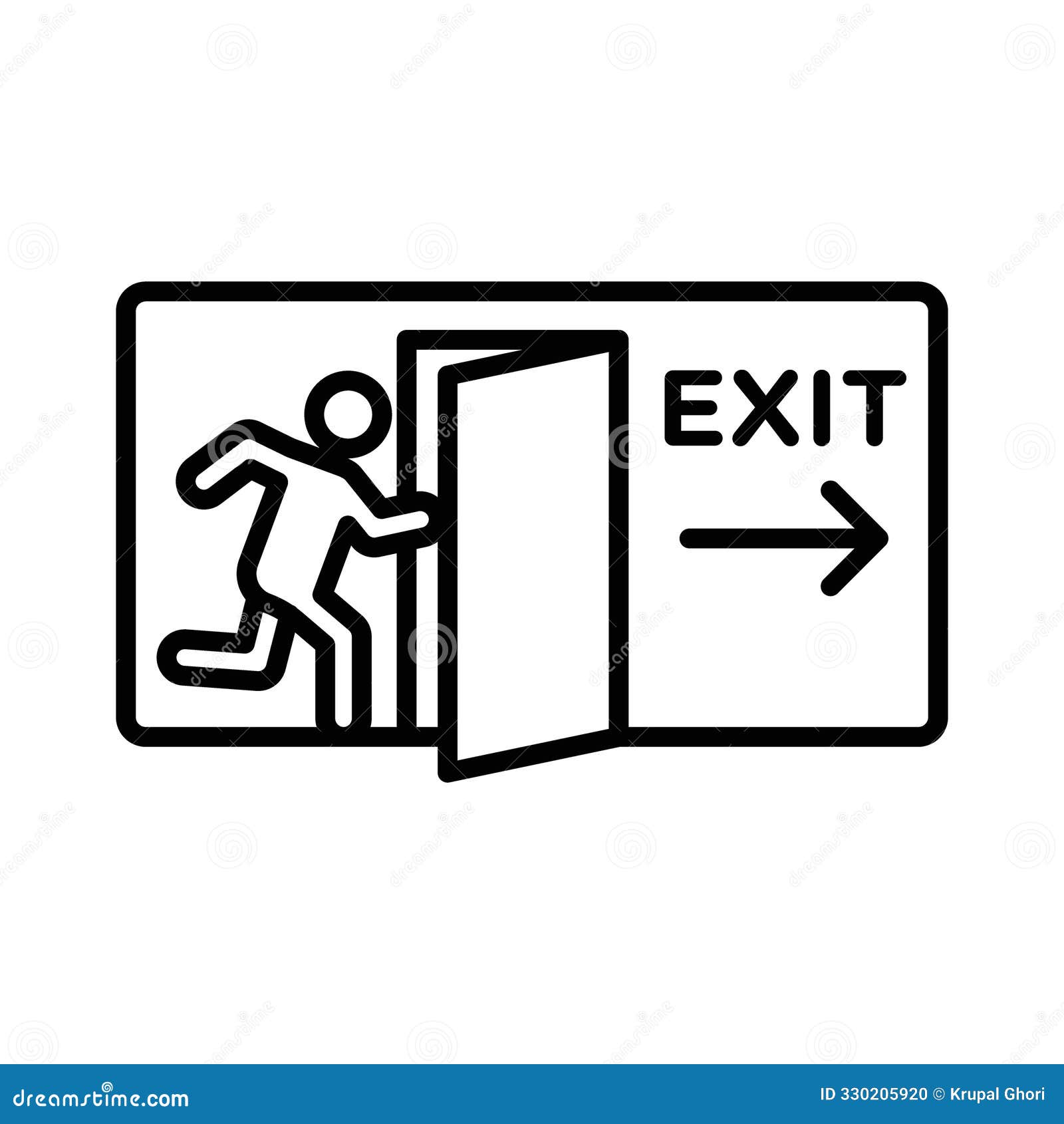 Emergency Exit Icon Linear Logo Mark in Black and White Stock Vector ...