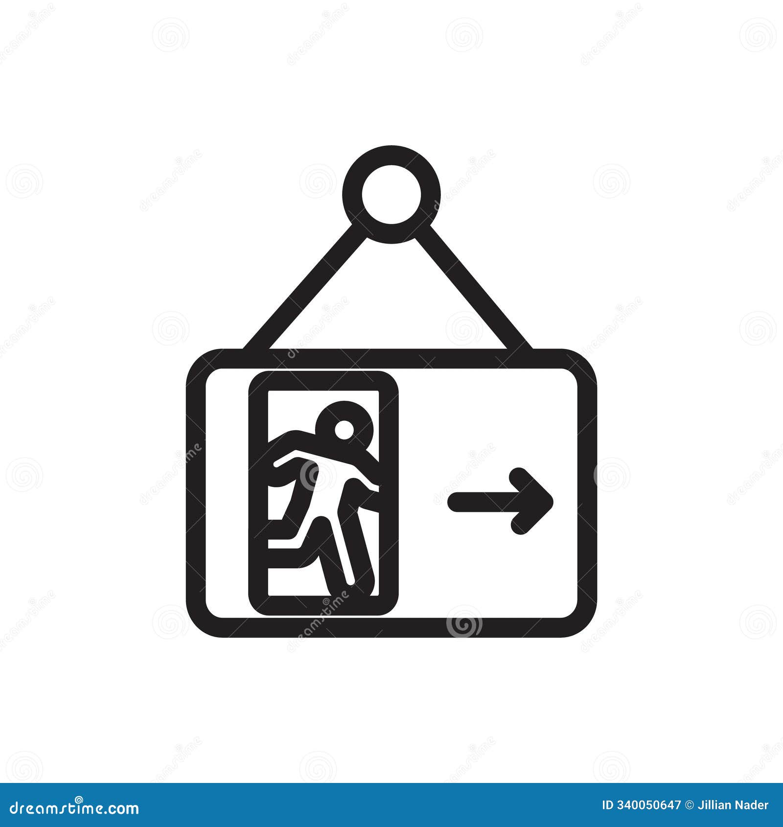 Emergency Exit Icon Outline Vector for Web Ui Stock Vector ...