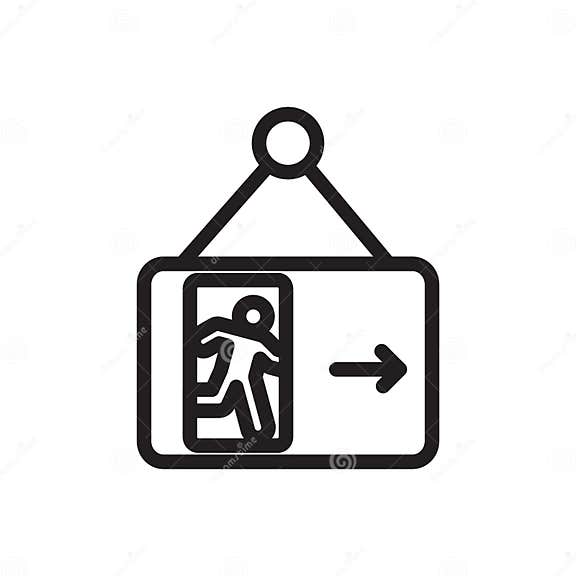 Emergency Exit Icon Outline Vector for Web Ui Stock Vector ...