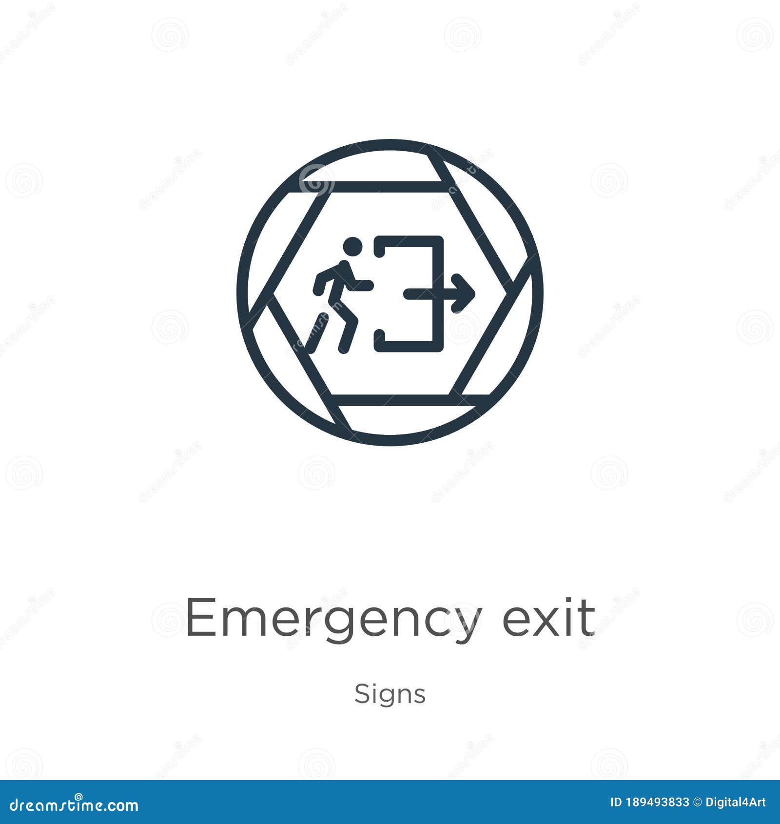 Emergency Exit Icon. Thin Linear Emergency Exit Outline Icon Isolated ...