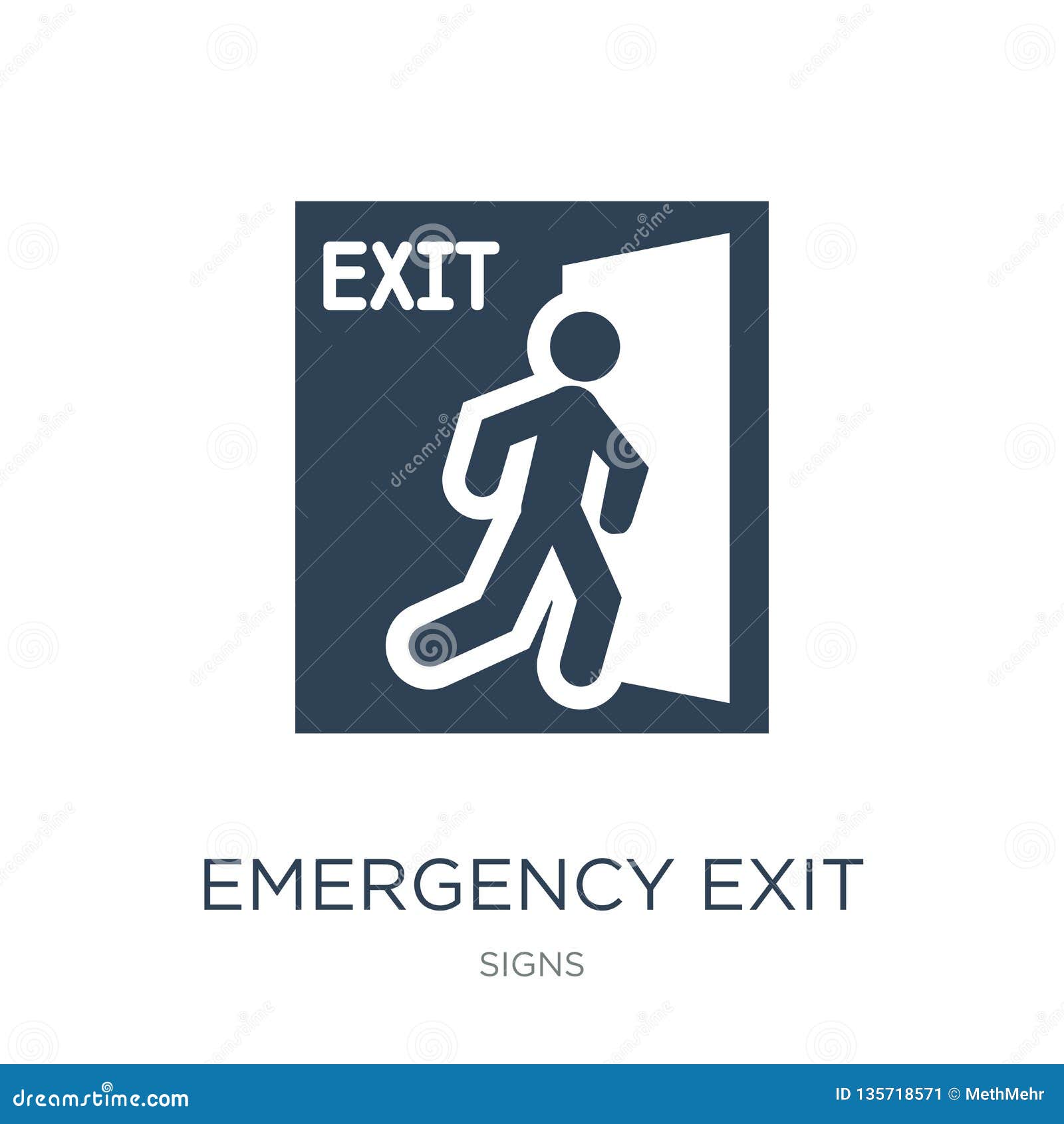 Emergency Exit Icon in Trendy Design Style. Emergency Exit Icon ...
