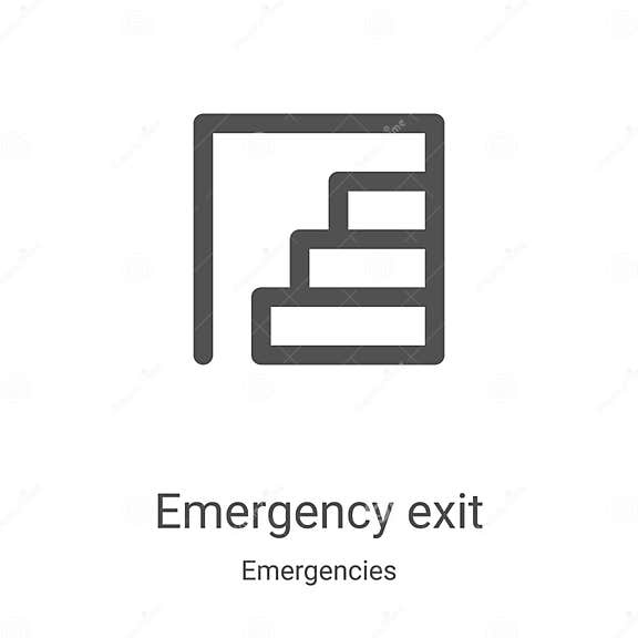 Emergency Exit Icon Vector from Emergencies Collection. Thin Line ...