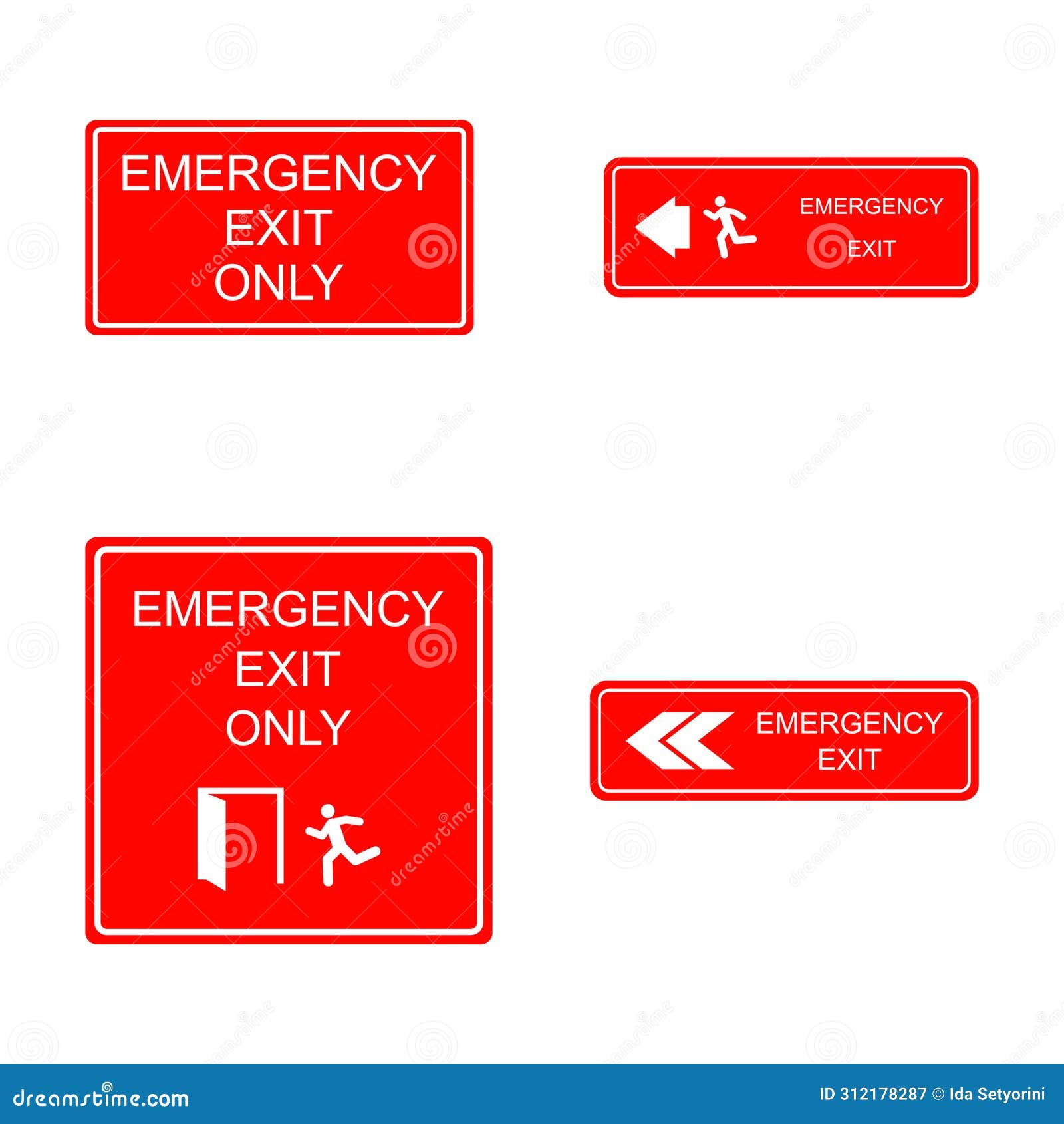 Emergency exit icon vector stock illustration. Illustration of ...
