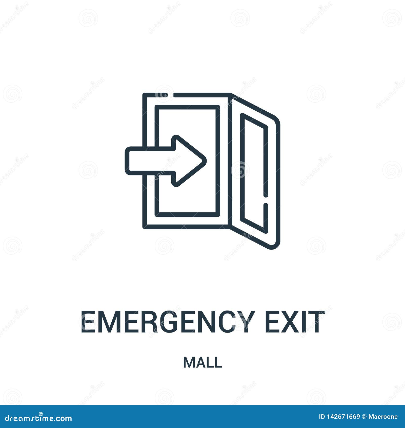 Emergency Exit Icon Vector from Mall Collection. Thin Line Emergency ...