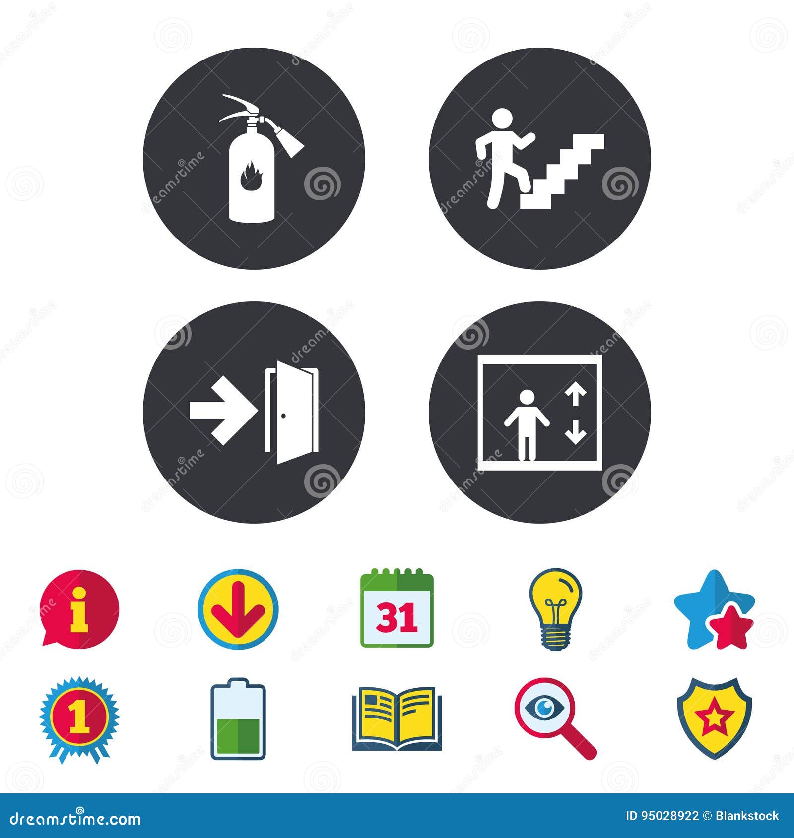 Emergency Exit Icons. Door With Arrow Sign. Vector Illustration ... Emergency Exit Icons. Door With Arrow Sign. Vector Illustration ...
