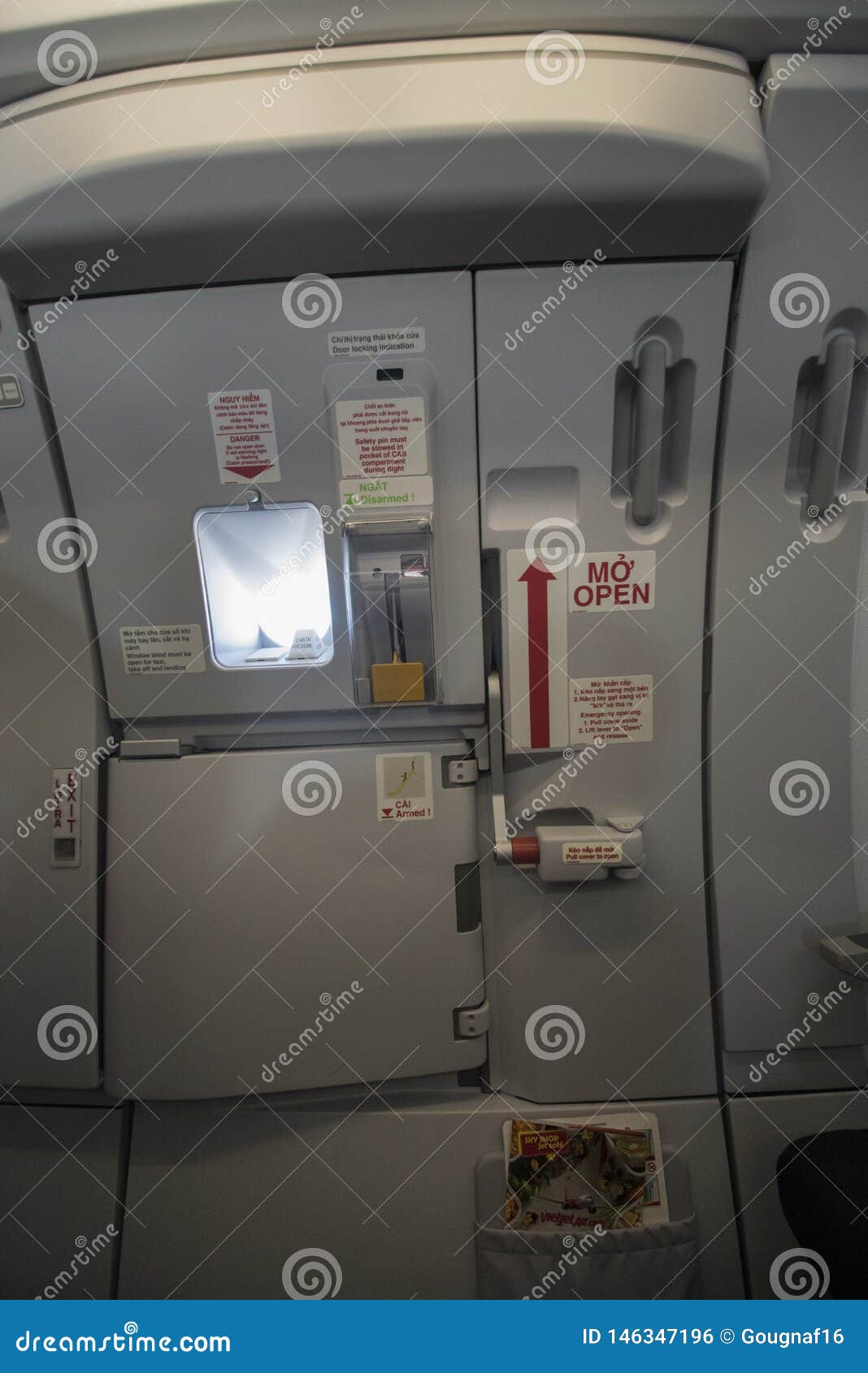 Emergency Exit Inside a Plane of a Vietnamese Company Editorial Photo ...