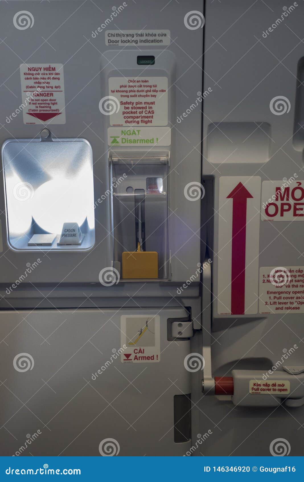 Emergency Exit Inside a Plane of a Vietnamese Company Editorial Image ...