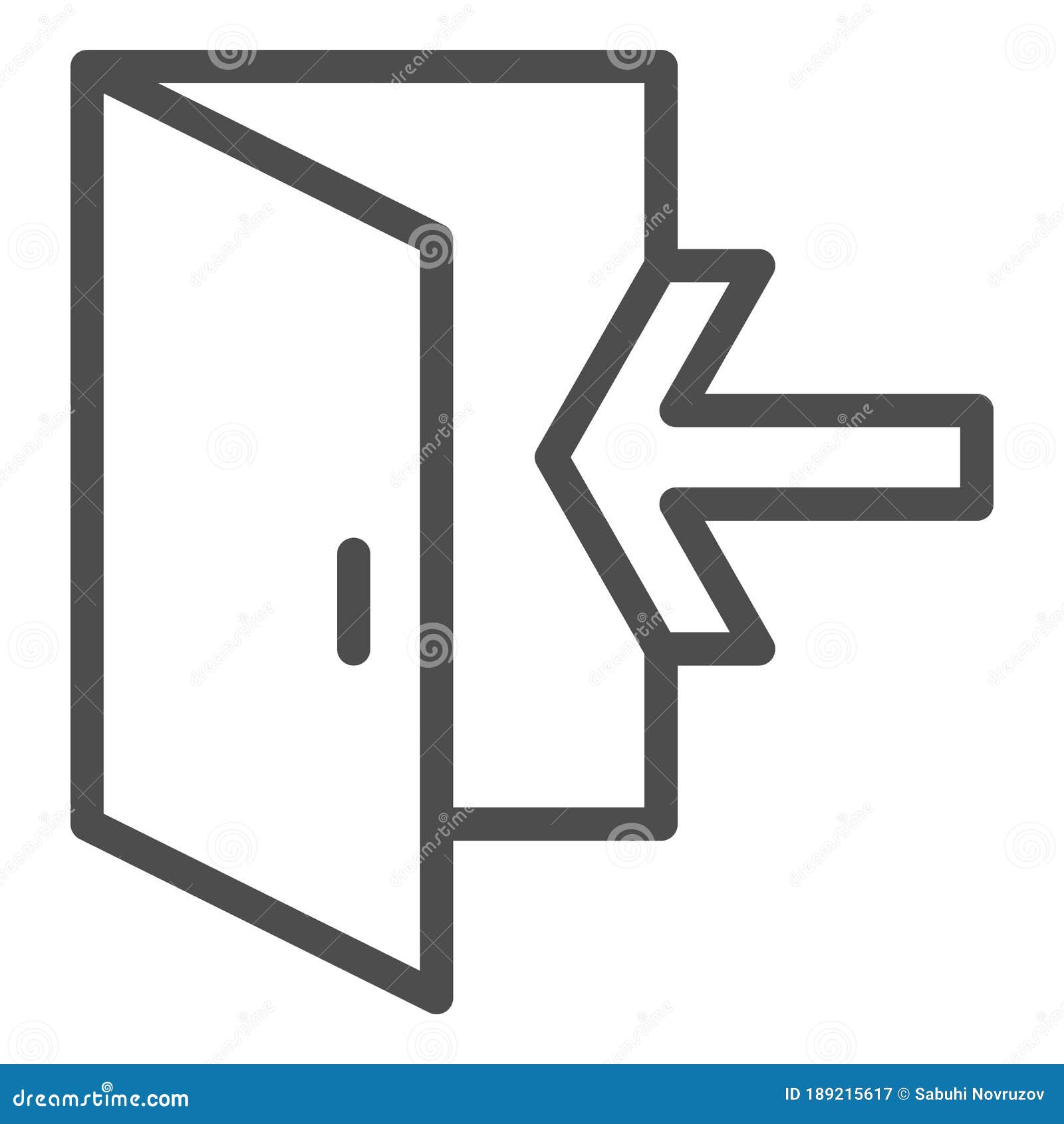 Emergency Exit Line Icon, Navigation Concept Exit Sign on White ...