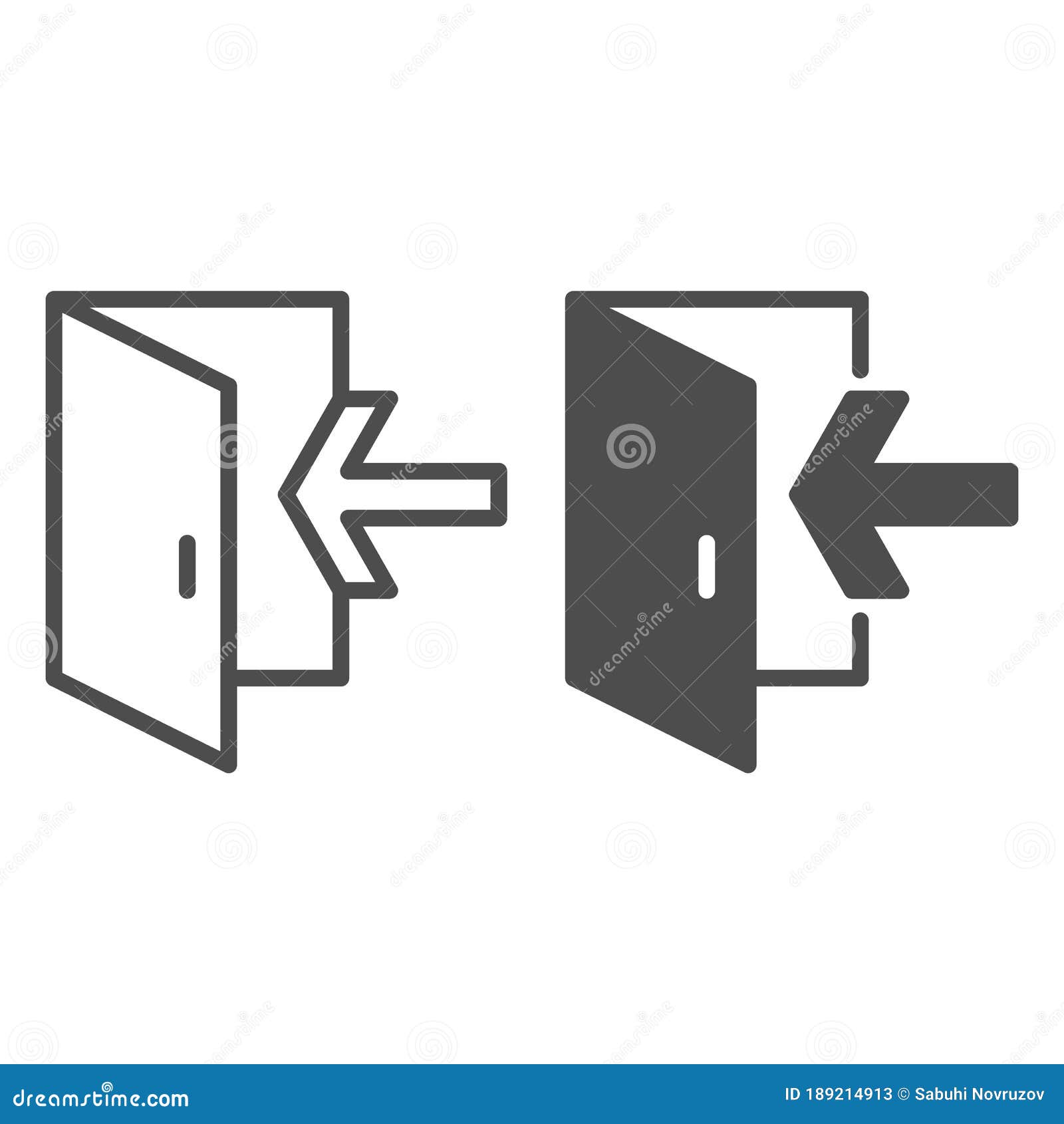 Emergency Exit Line and Solid Icon, Navigation Concept Exit Sign on ...