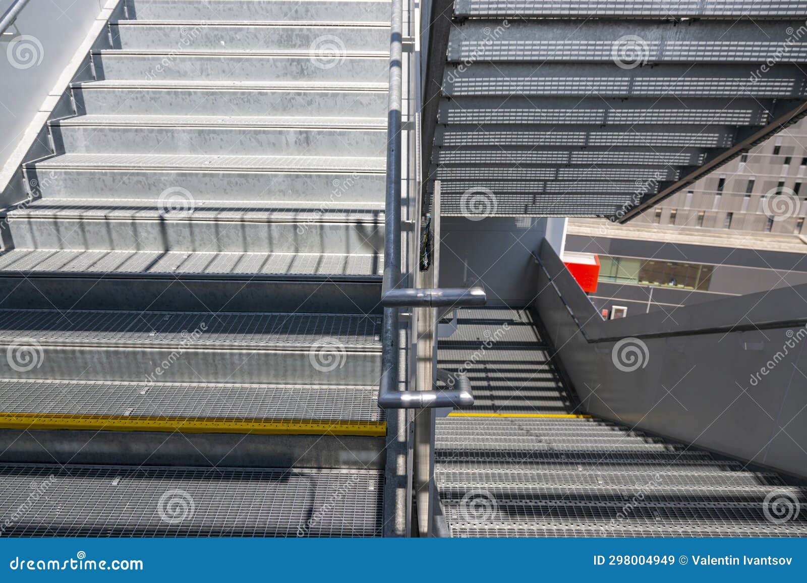 Emergency Exit, Metal Staircase with Steps Stock Image - Image of metal ...