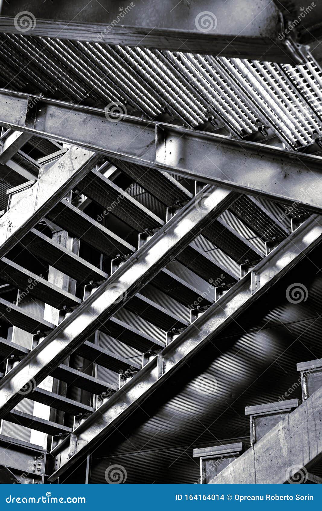 Emergency Exit Metal Stairs Exterior Stock Photo - Image of modern ...