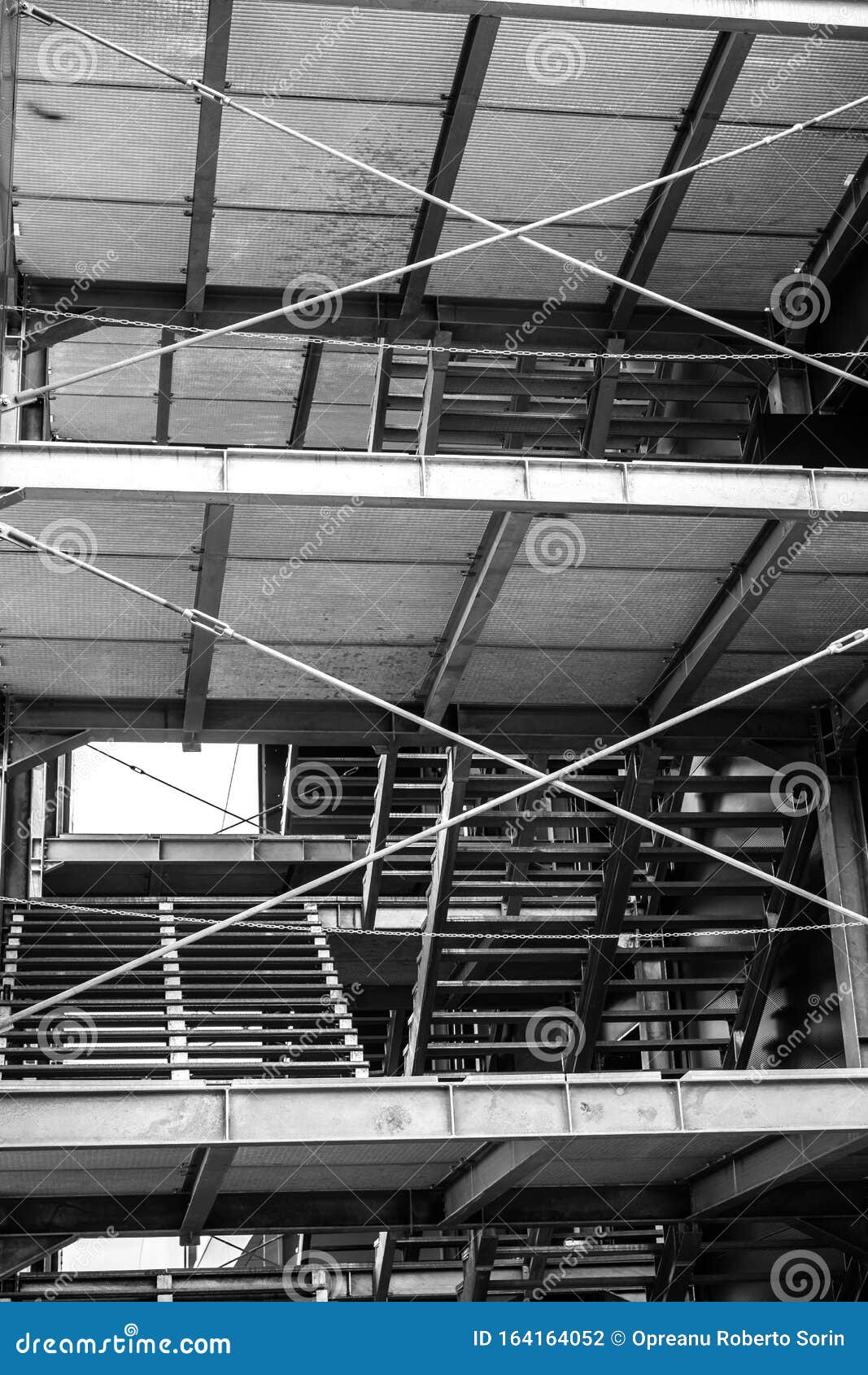Emergency Exit Metal Stairs Exterior Stock Photo - Image of rescue ...