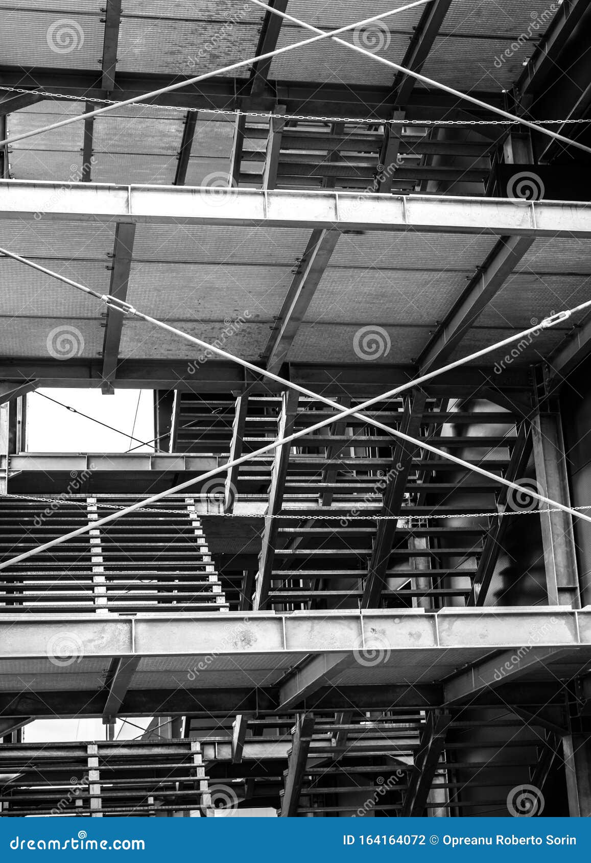 Emergency Exit Metal Stairs Exterior Stock Photo - Image of outside ...
