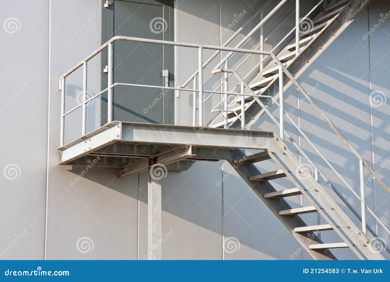Emergency Exit of a Modern Factory Stock Image - Image of iron, railing ...