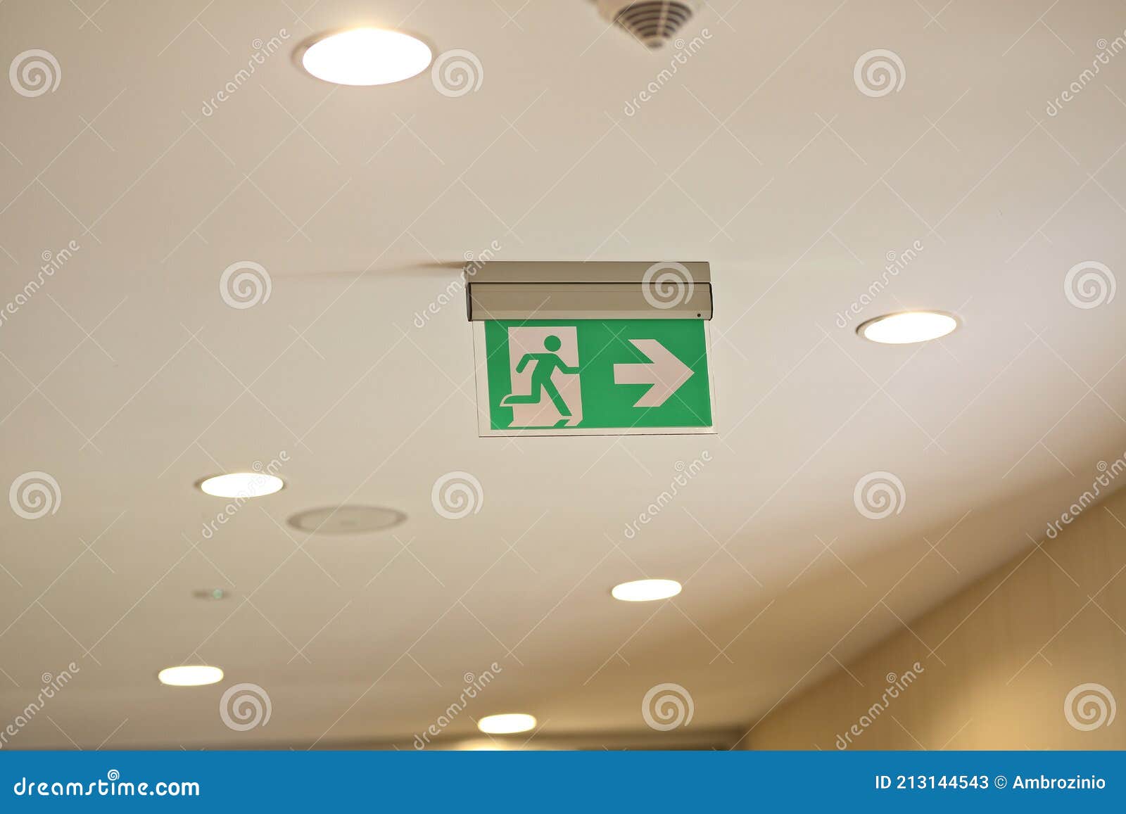Emergency Exit in Office Building Stock Image - Image of work, shop ...