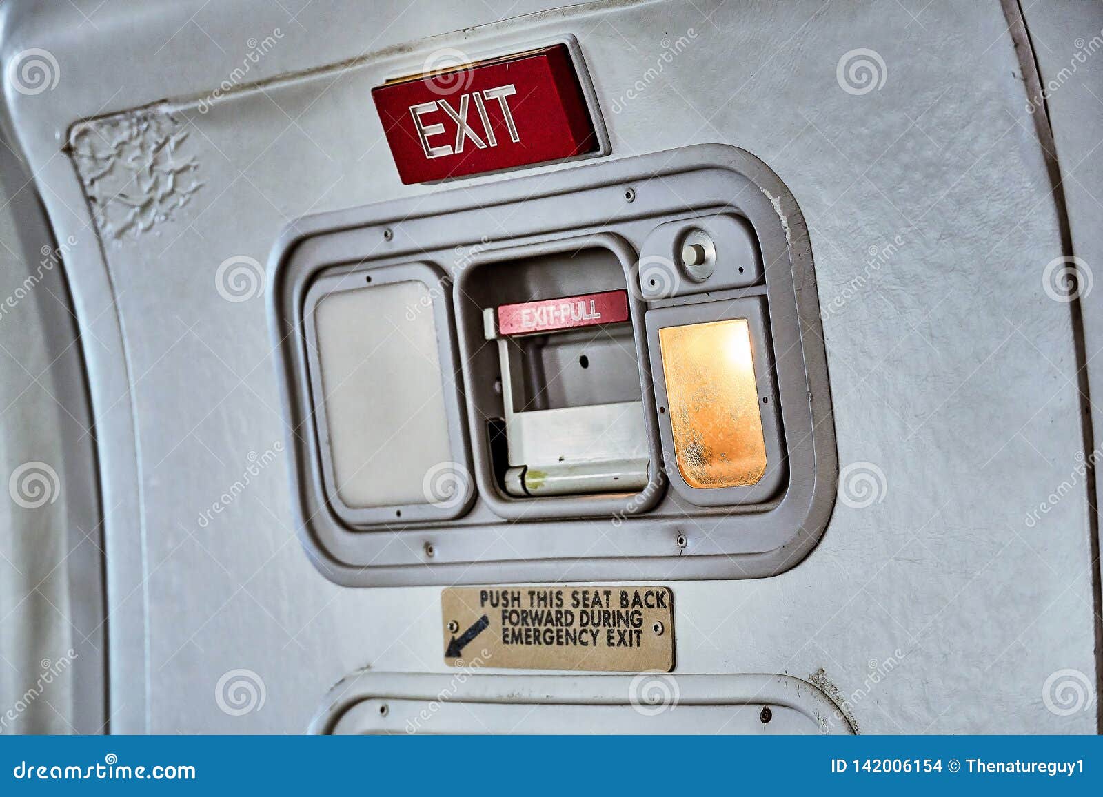 Emergency Exit Panel Inside Beechcraft 1900D Stock Photo - Image of ...