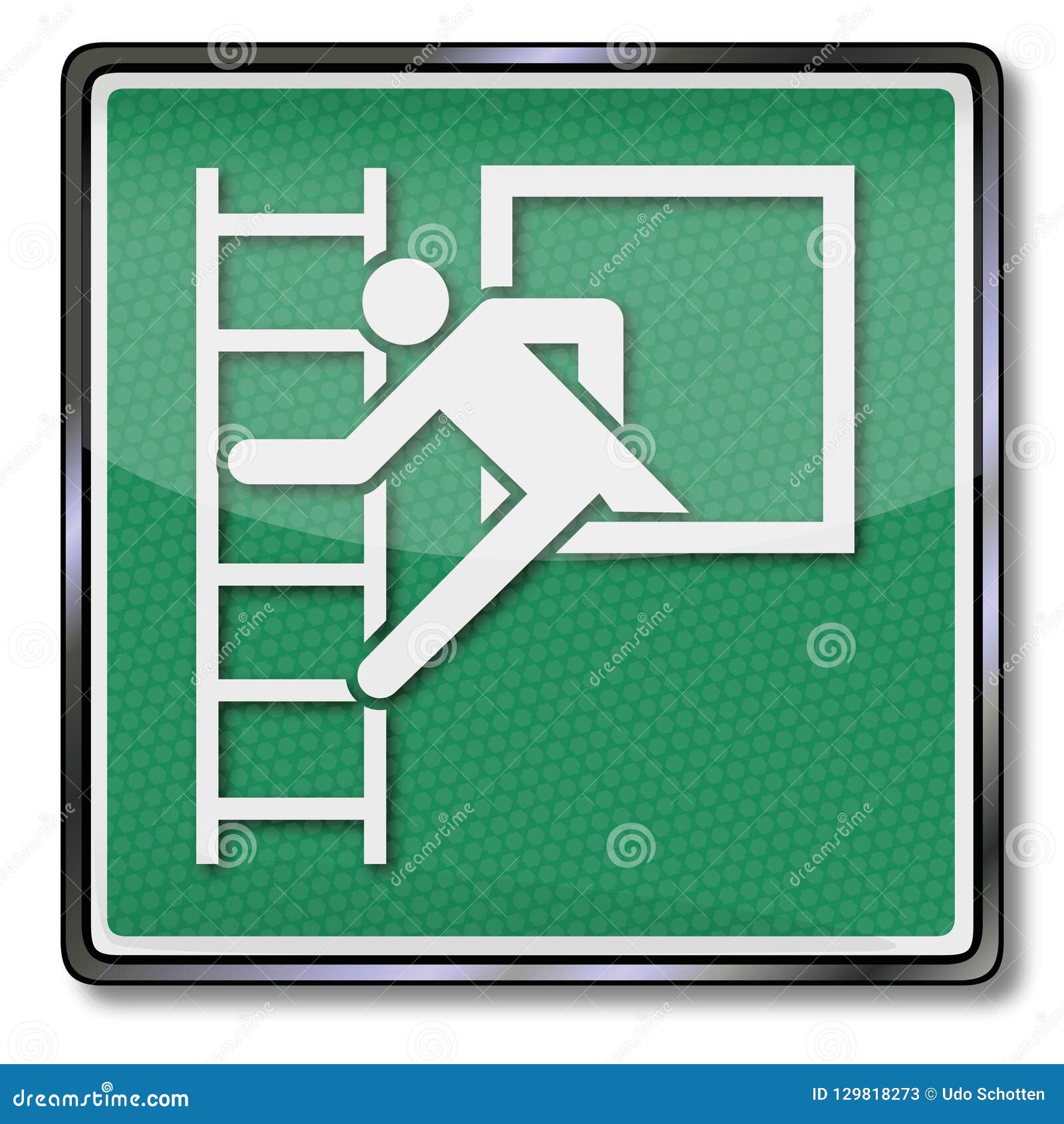 Emergency Exit on the Rescue Ladder Stock Vector - Illustration of exit ...