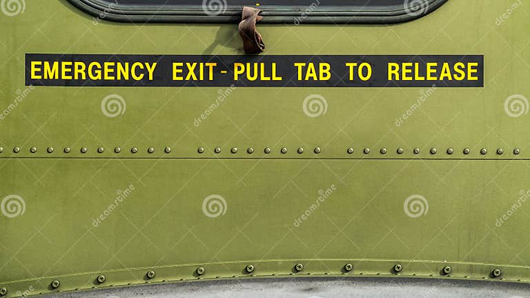 Emergency Exit - Pull Tab To Release Stock Photo - Image of emergency ...