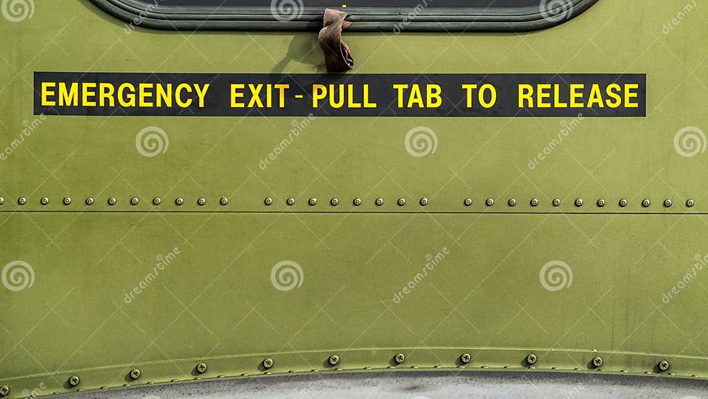 Emergency Exit - Pull Tab To Release Stock Photo - Image of emergency ...