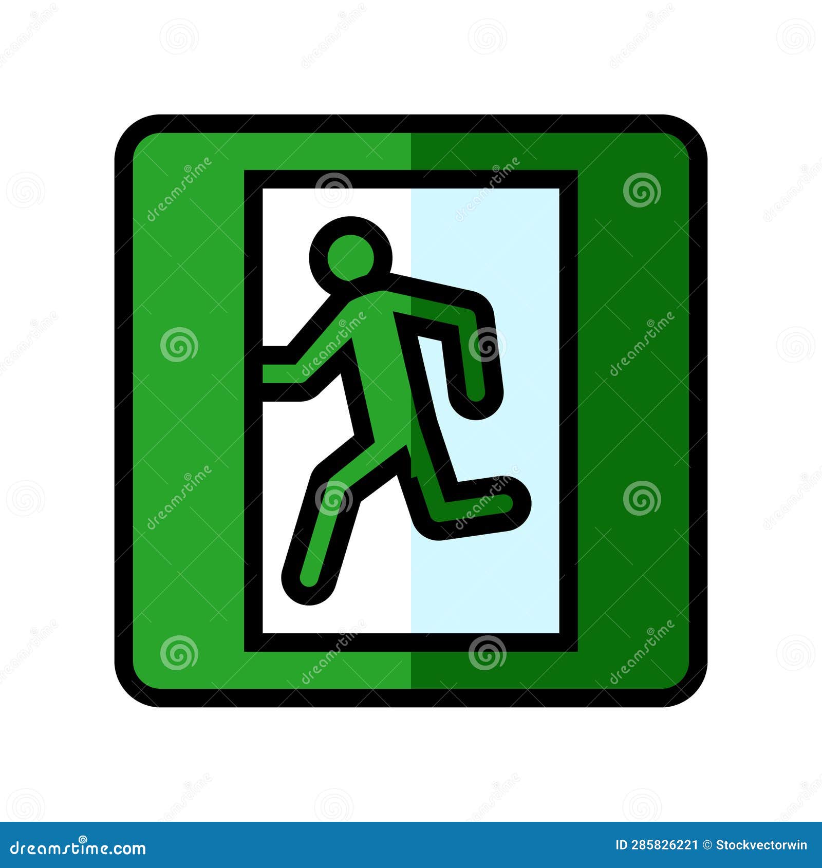 Emergency Exit Safety Color Icon Vector Illustration Stock Illustration ...